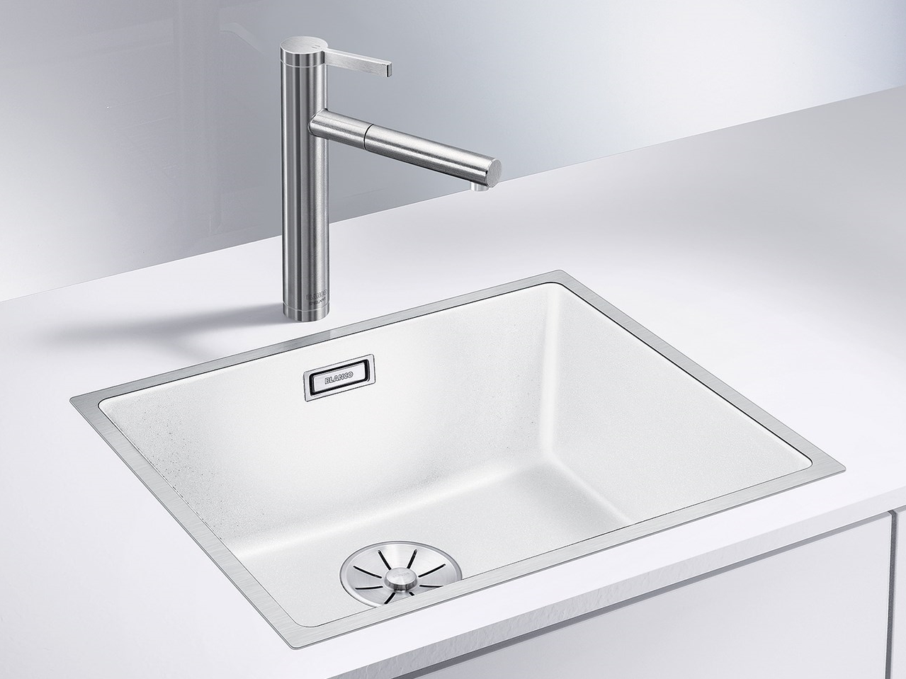 Single built-in Silgranit® sink BLANCO SUBLINE 500-IF SteelFrame By Blanco