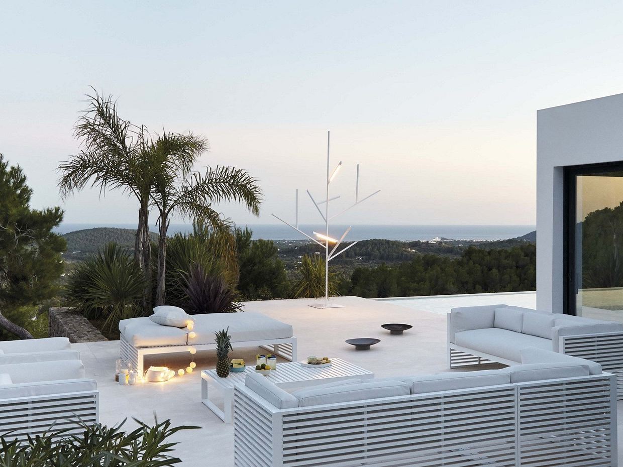LED aluminium Floor lamp ARBOL BLAU By GANDIA BLASCO design Fran Silvestre