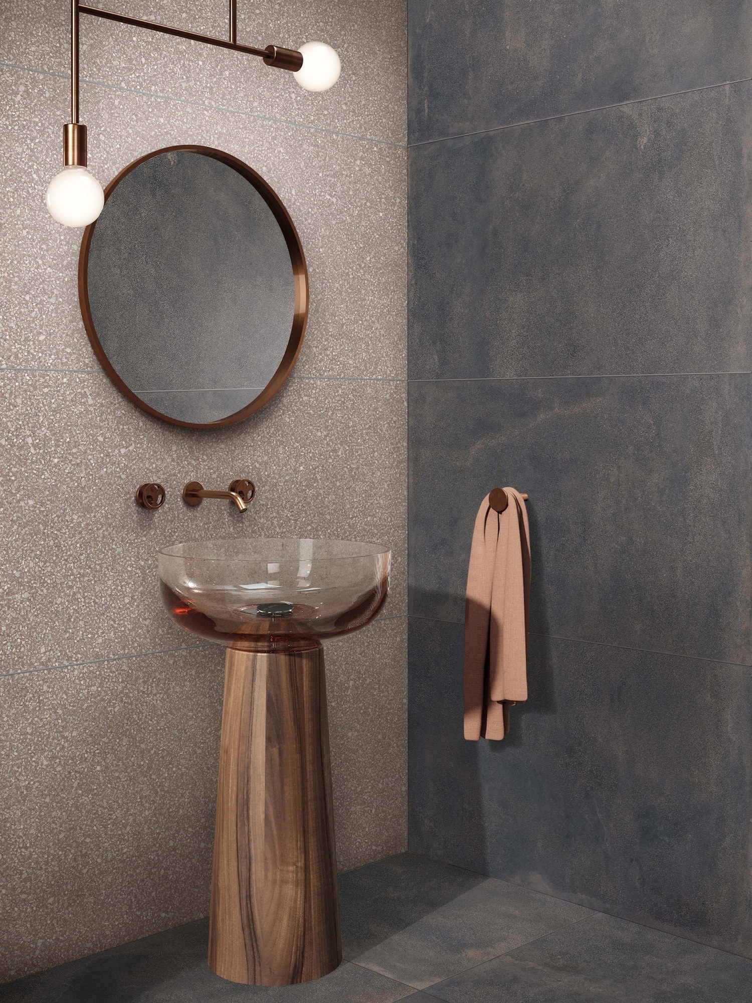 Indoor/outdoor porcelain stoneware wall/floor tiles BLEND By ABK