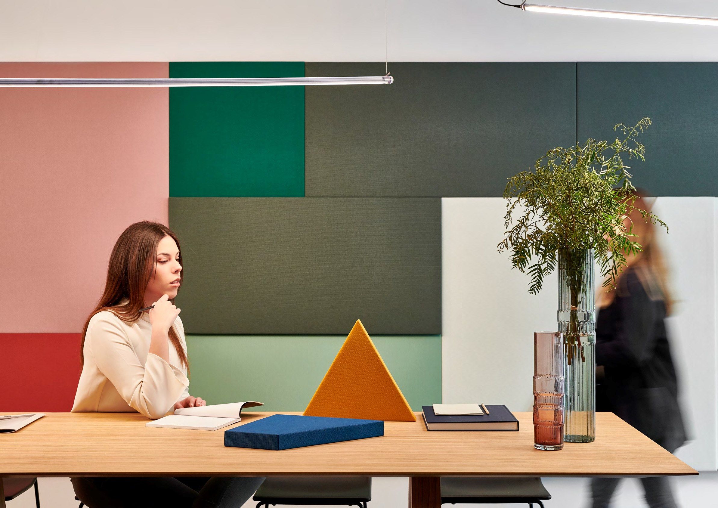 LESSEN BLOC Woven vinyl Acoustic wall panel By VERTISOL INTERNACIONAL