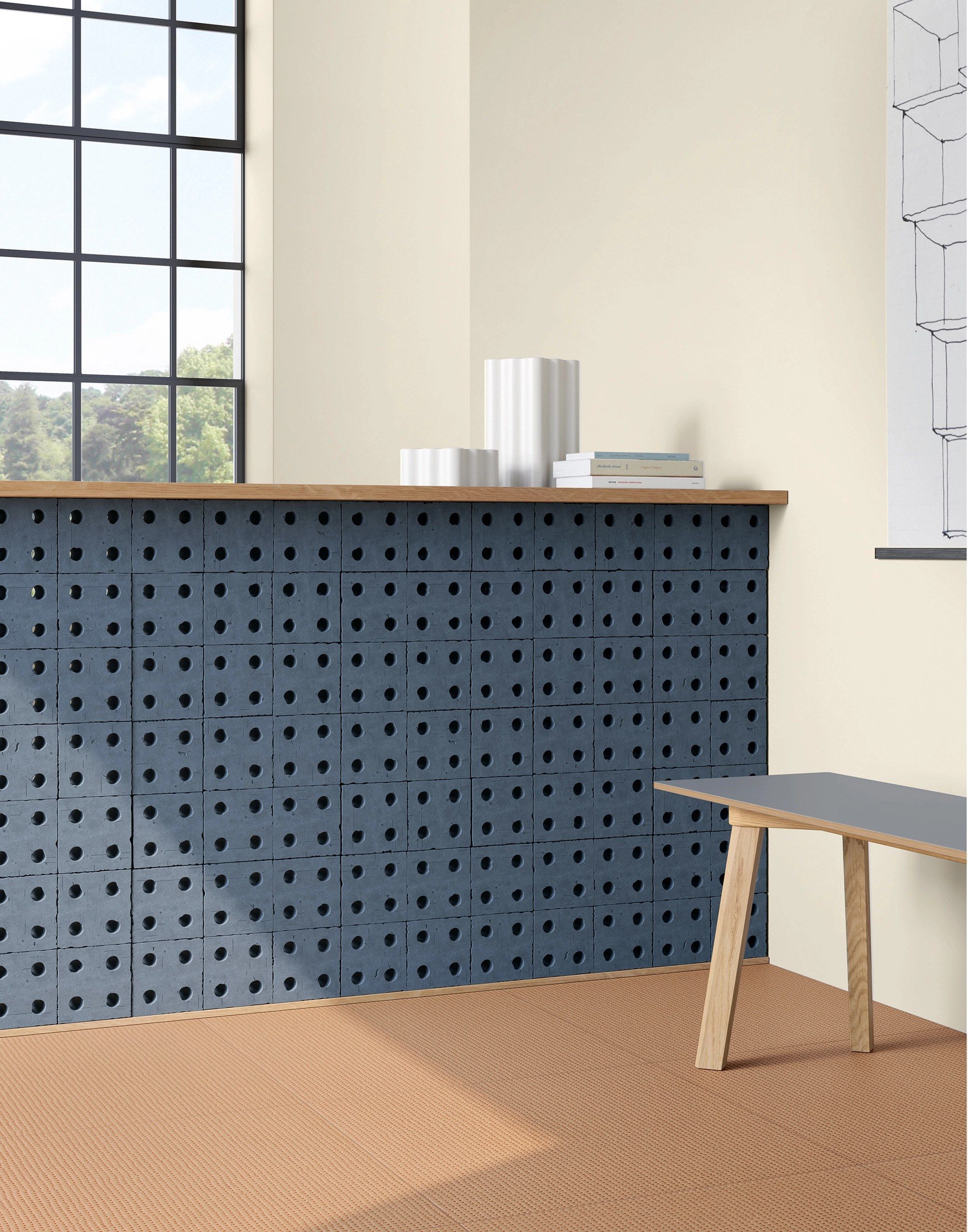 Terracotta element for partition wall BLOC MATT BLUE Bloc Collection By ...