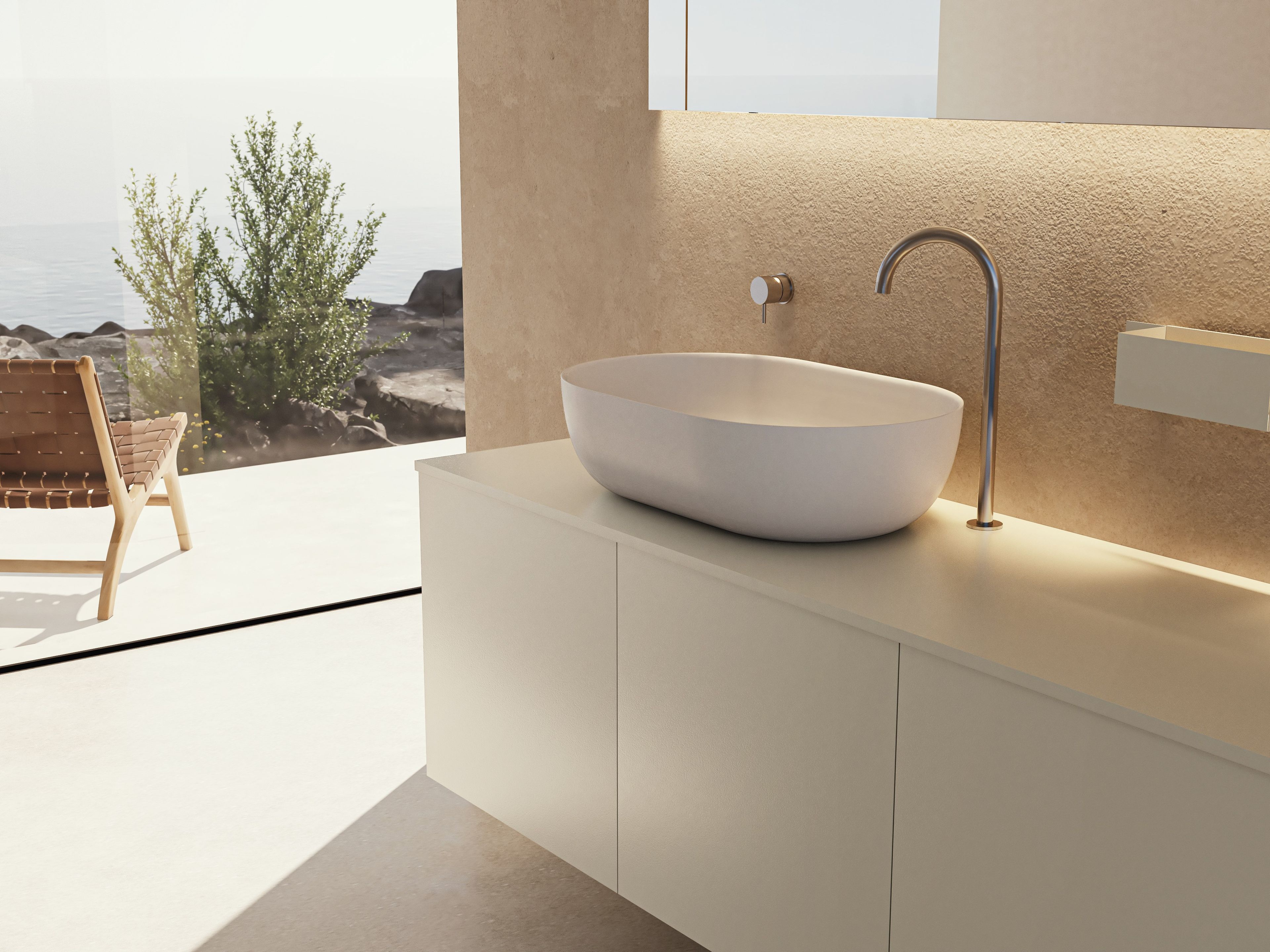 BLOCK H.48 Wall-mounted wooden vanity unit with doors By Moab | design ...