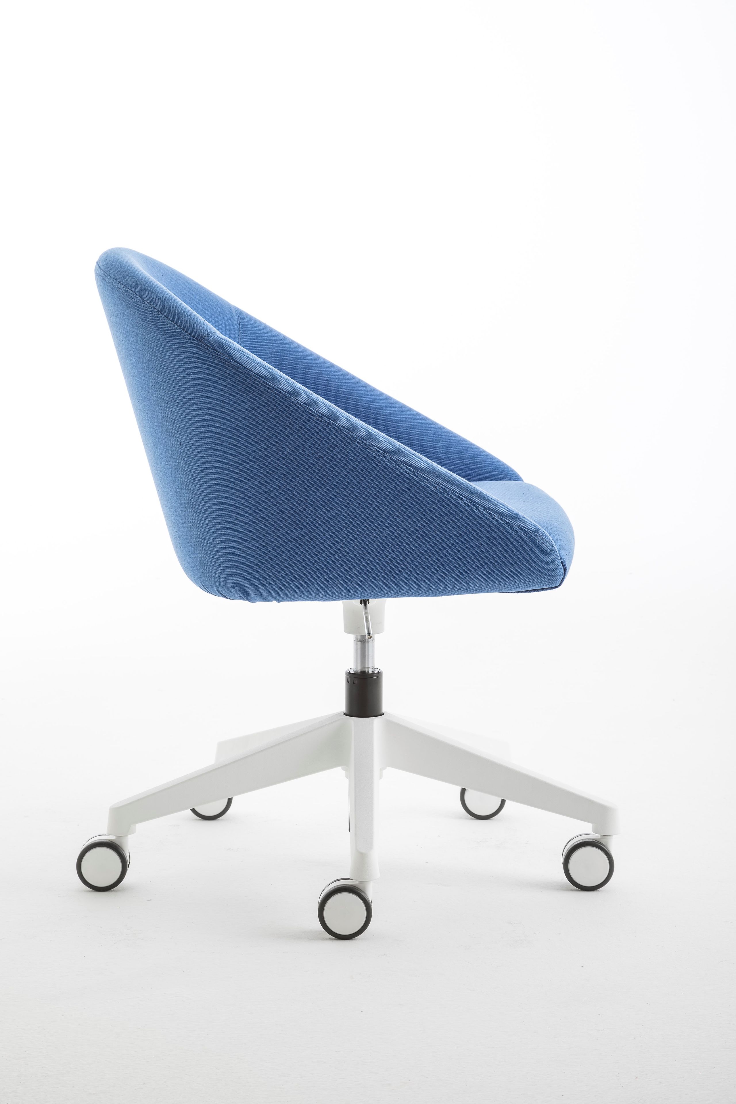 BLOOM M | Chair with castors Fabric chair with armrests with castors By ...