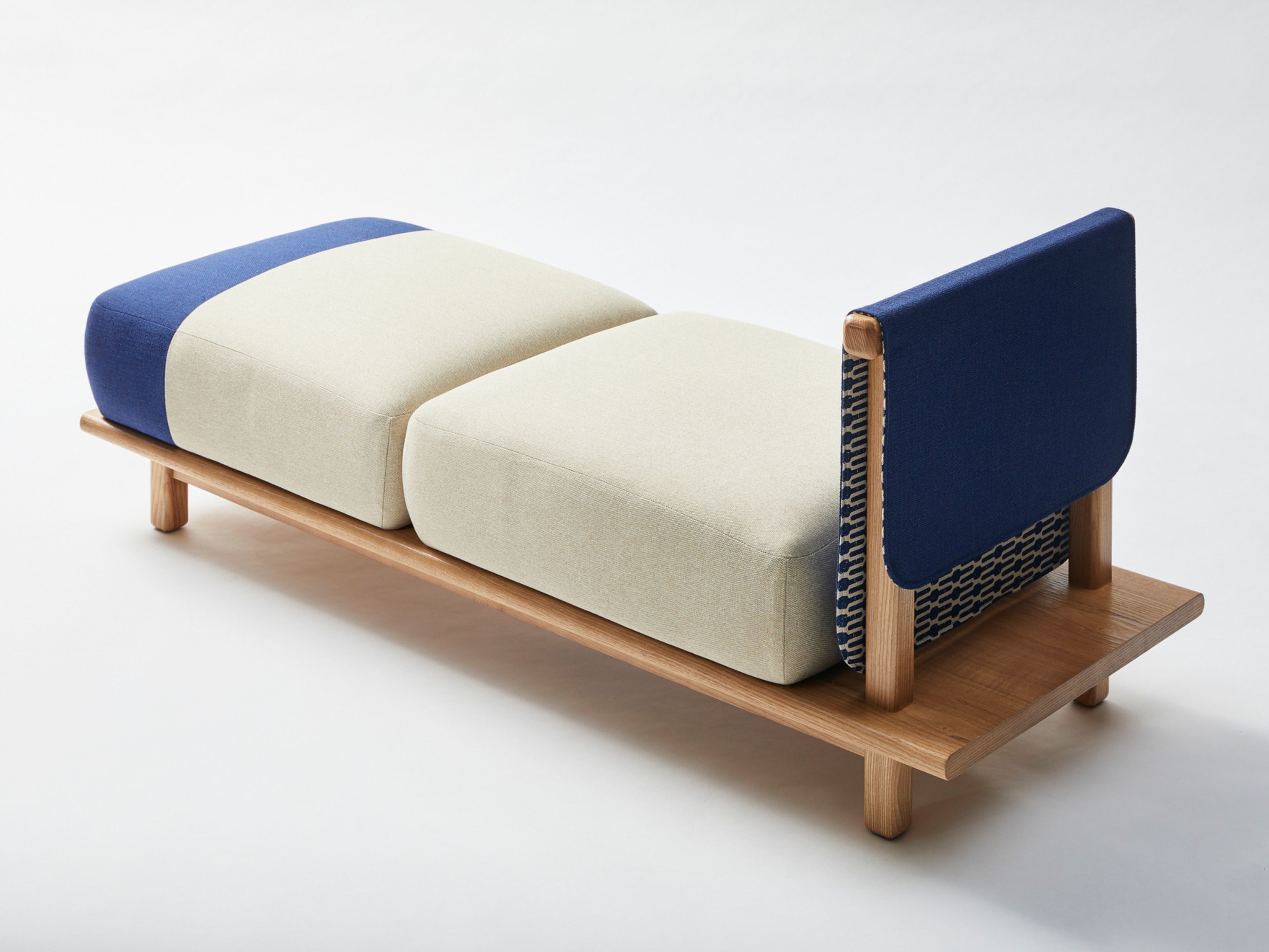 Upholstered fabric bench BLUE WIND By Listen Communication design ...
