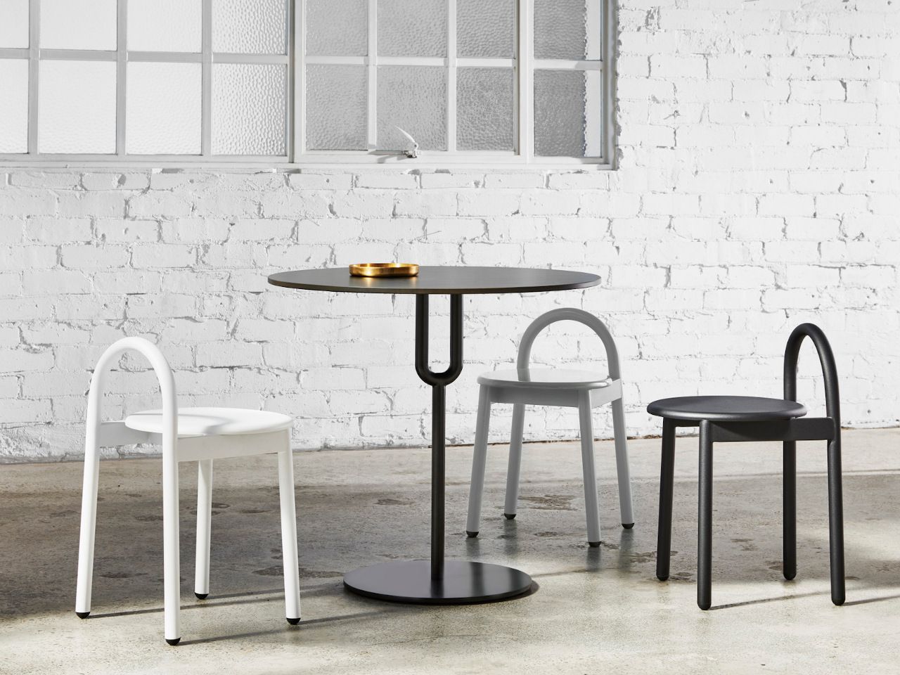 BOBBY Low powder coated steel stool By DesignByThem | design Daniel Tucker