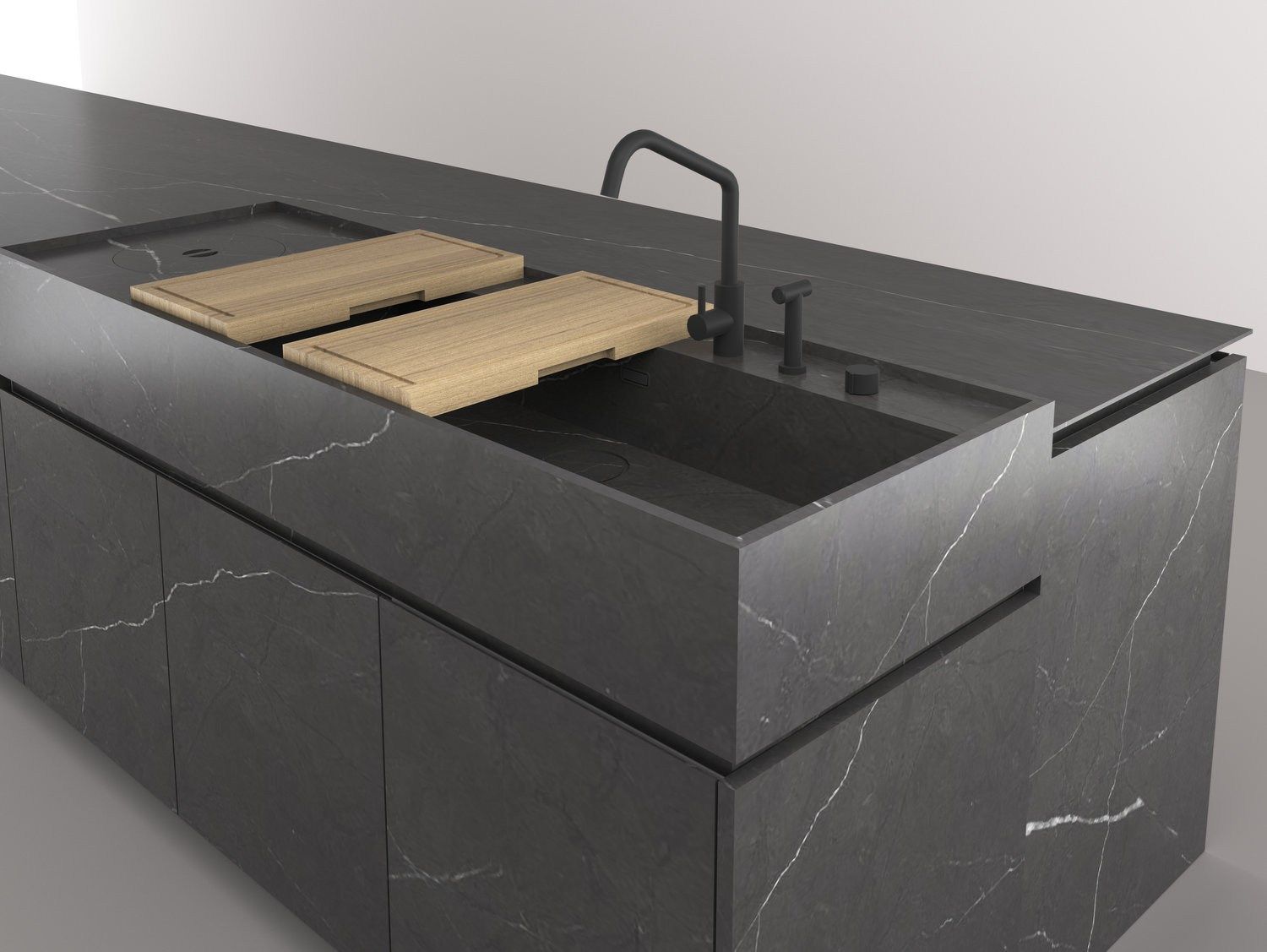 Fitted kitchen with island BOFFI_CODE KITCHEN By Boffi design Piero Lissoni