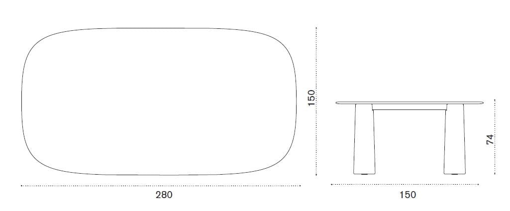 BOLD Rectangular cement table By Ethimo