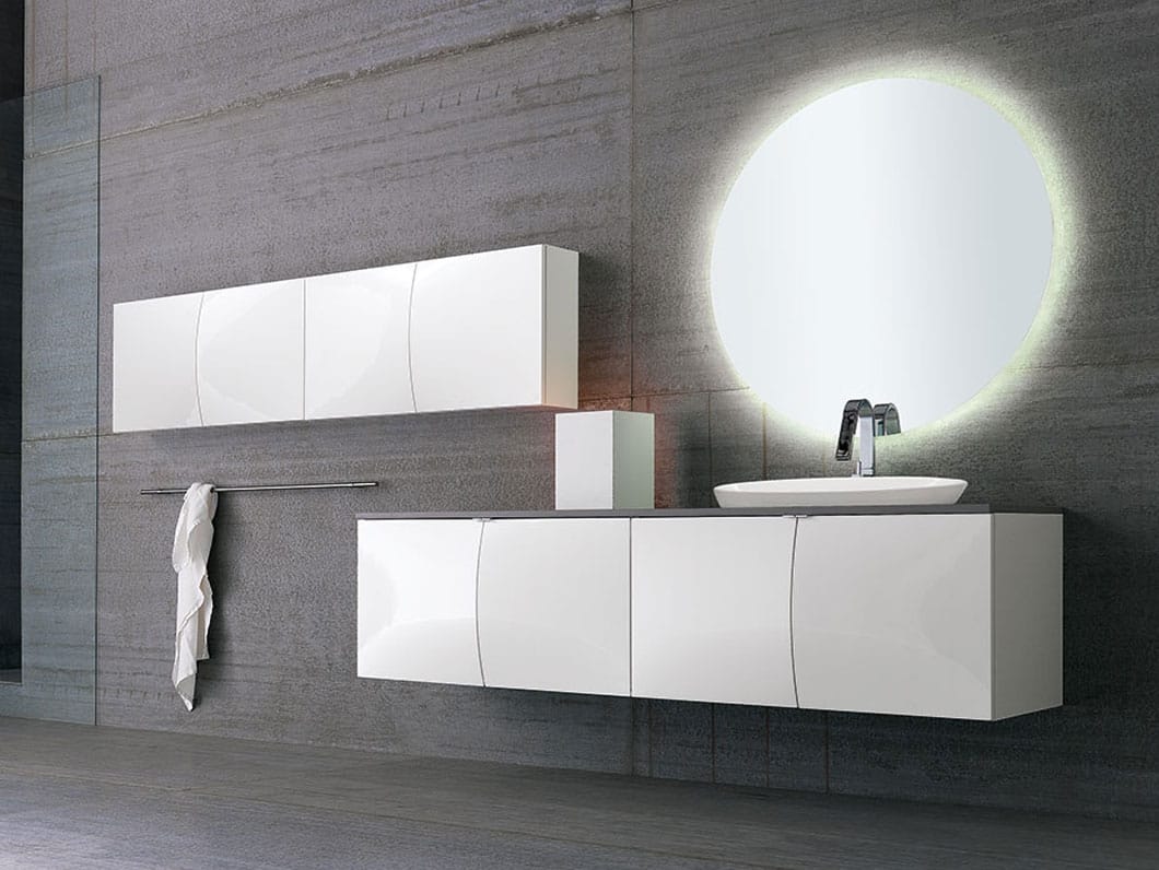 Mobile lavabo singolo in legno con specchio BOMBO 04 Collezione Bombo ...