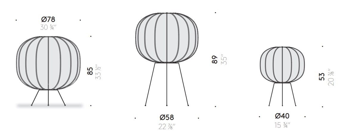 BOMBORI Handmade japanese paper floor lamp By DE PADOVA