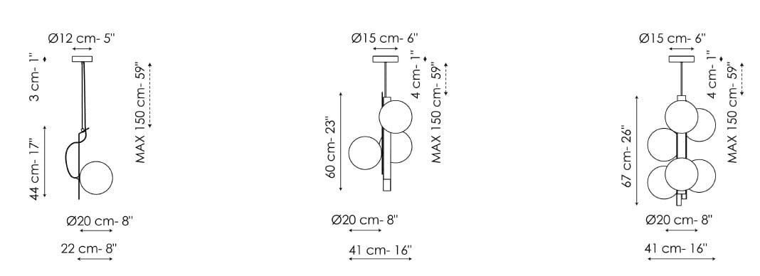 Crystal and metal pendant lamp BON TON By Bonaldo