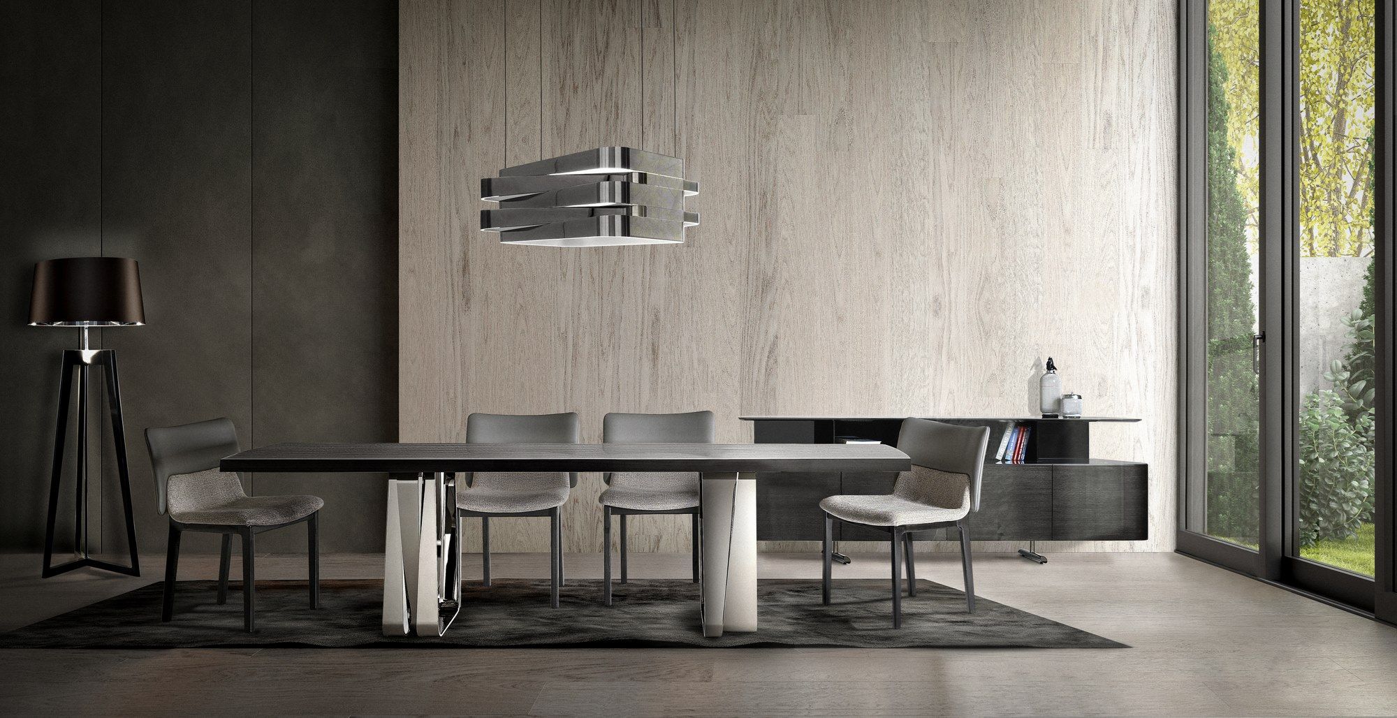 BON TON Beech floor lamp By Costantini Pietro | design Giorgio Soressi