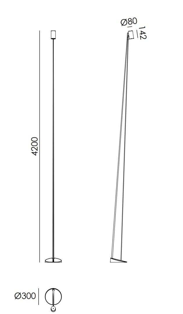 BOOM LED adjustable carbon floor lamp By Olev | design Marc Sadler