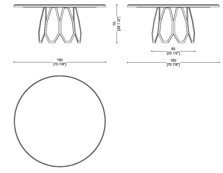 BORGIA Round mirrored glass table By Sicis | design Massimiliano Raggi