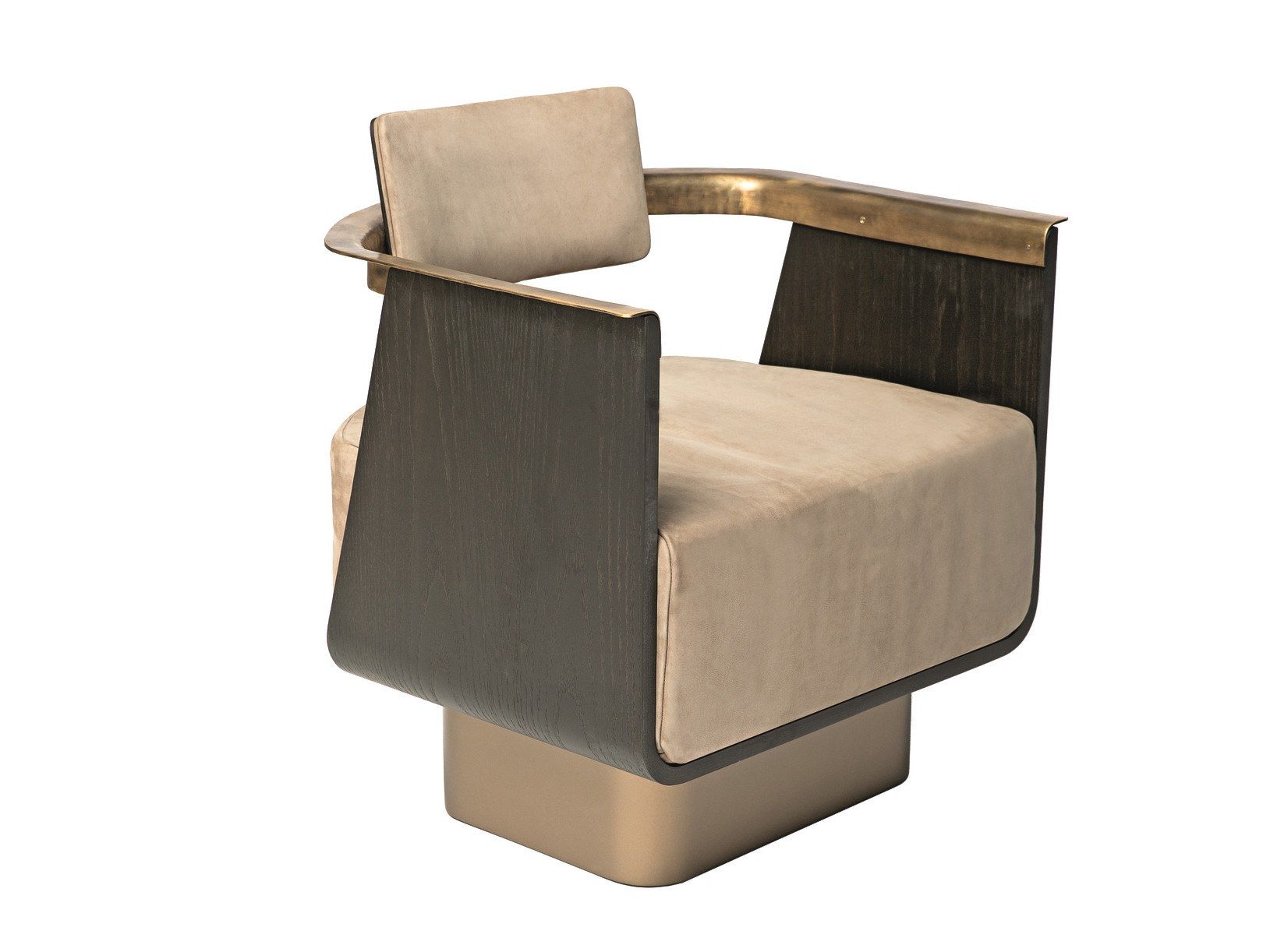 BOSTON Nabuk armchair with armrests By Shake