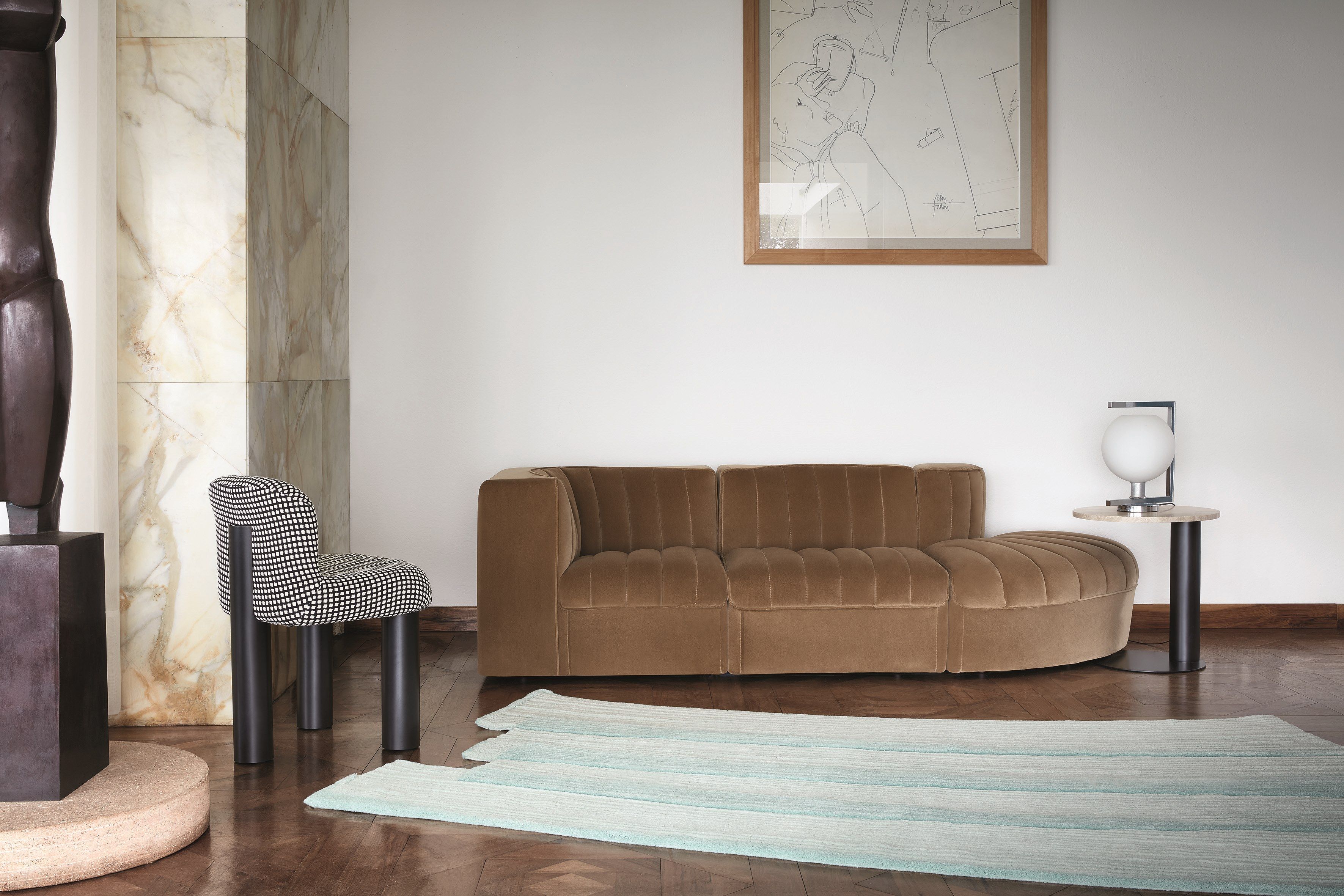 BOTOLO HIGH Upholstered fabric easy chair By arflex | design Cini Boeri