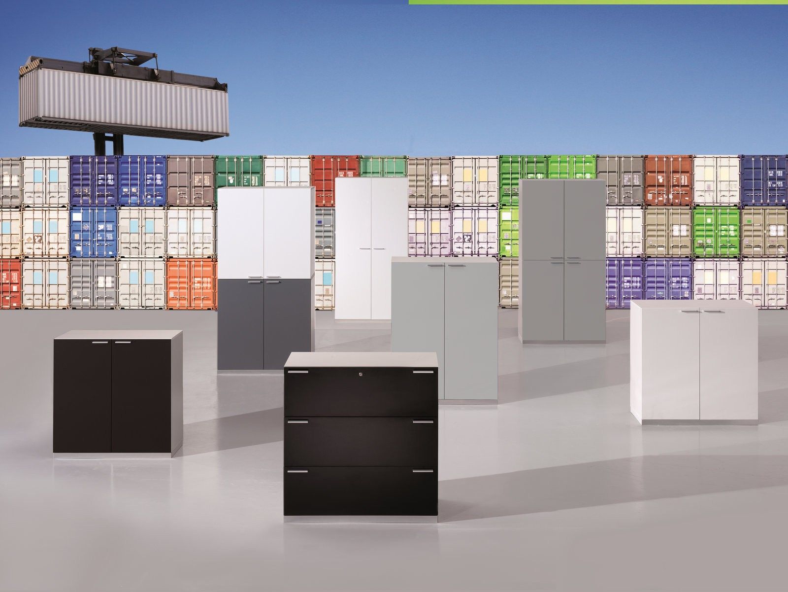 Tall office storage unit with hinged doors BOXES | Tall office storage ...