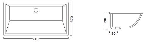 BP018 | Lavabo Vasque sous plan rectangulaire en céramique By BLEU PROVENCE