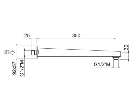 BRACCIO DOCCIA LUSSO RETTANGOLARE Shower arms By Carimali