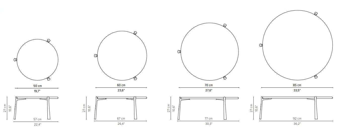 Round granite garden side table BRANCH | Round coffee table Branch ...