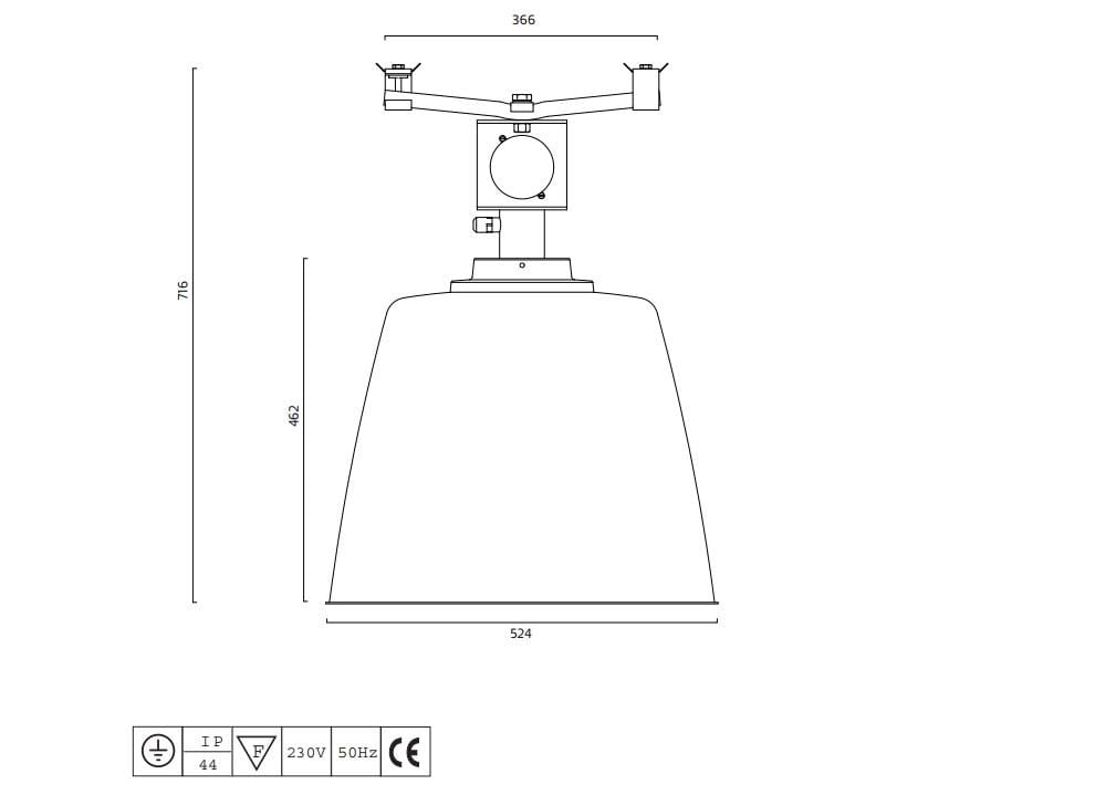 BRASS LED cable-mounted metal outdoor pendant lamp By Zero