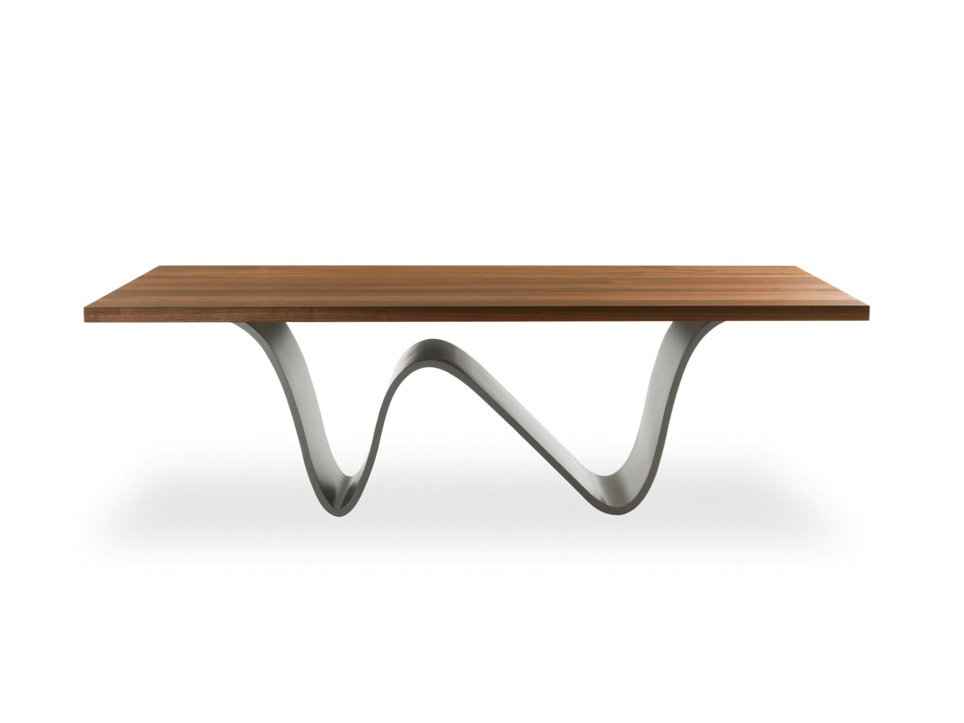 BREE E ONDA Rectangular table with solid wood top and iron base By Riva ...