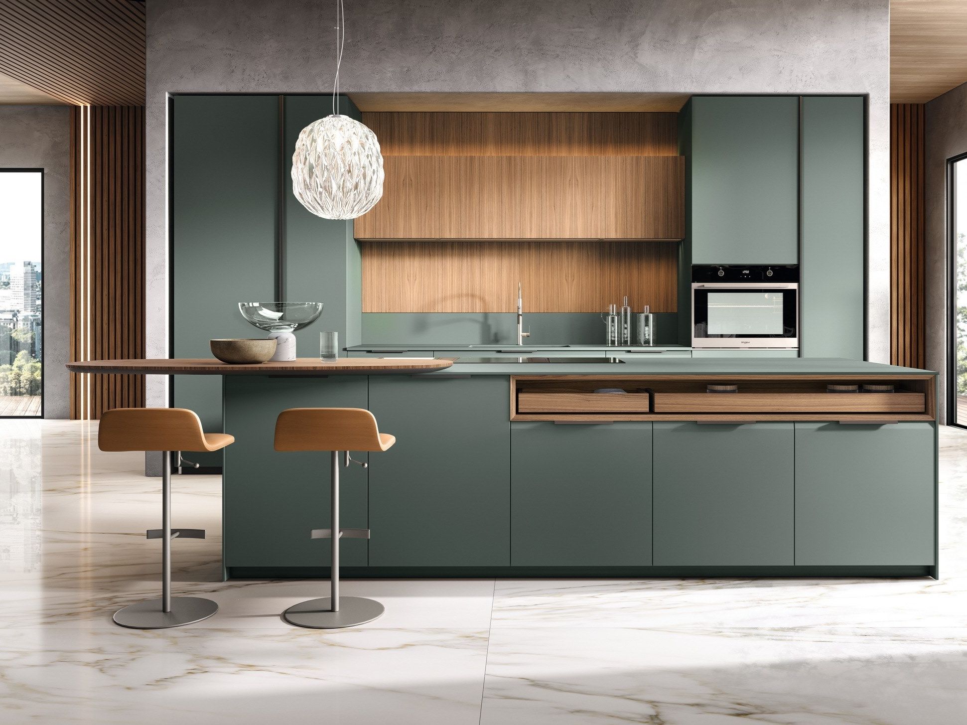 BRERA ACADEMY Wooden kitchen with island By Aster Cucine | design ...