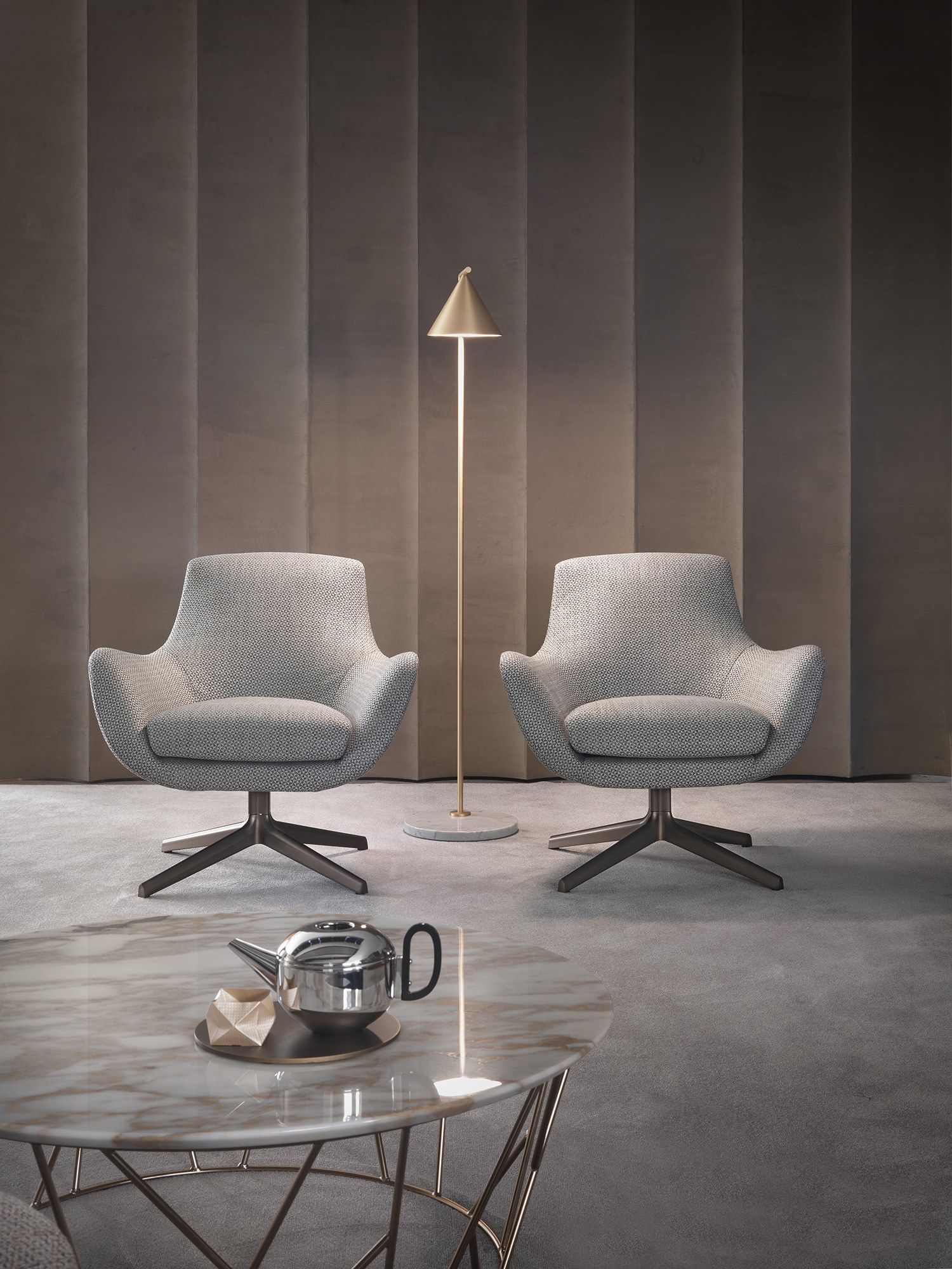 BRERA | Swivel armchair By Marelli design Paolo Salvadè