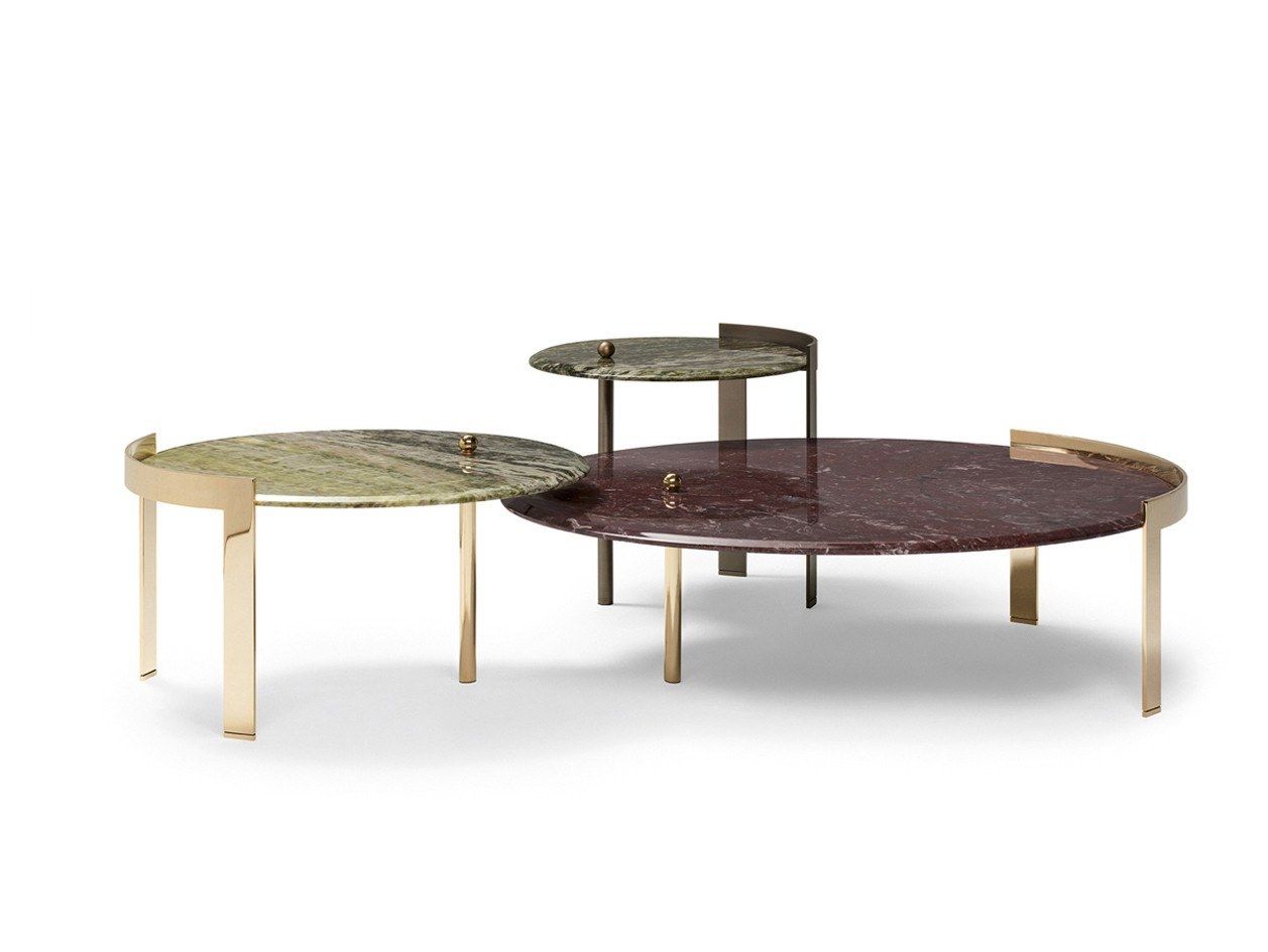 BRIAN Round marble coffee table with metal legs By OPERA CONTEMPORARY ...