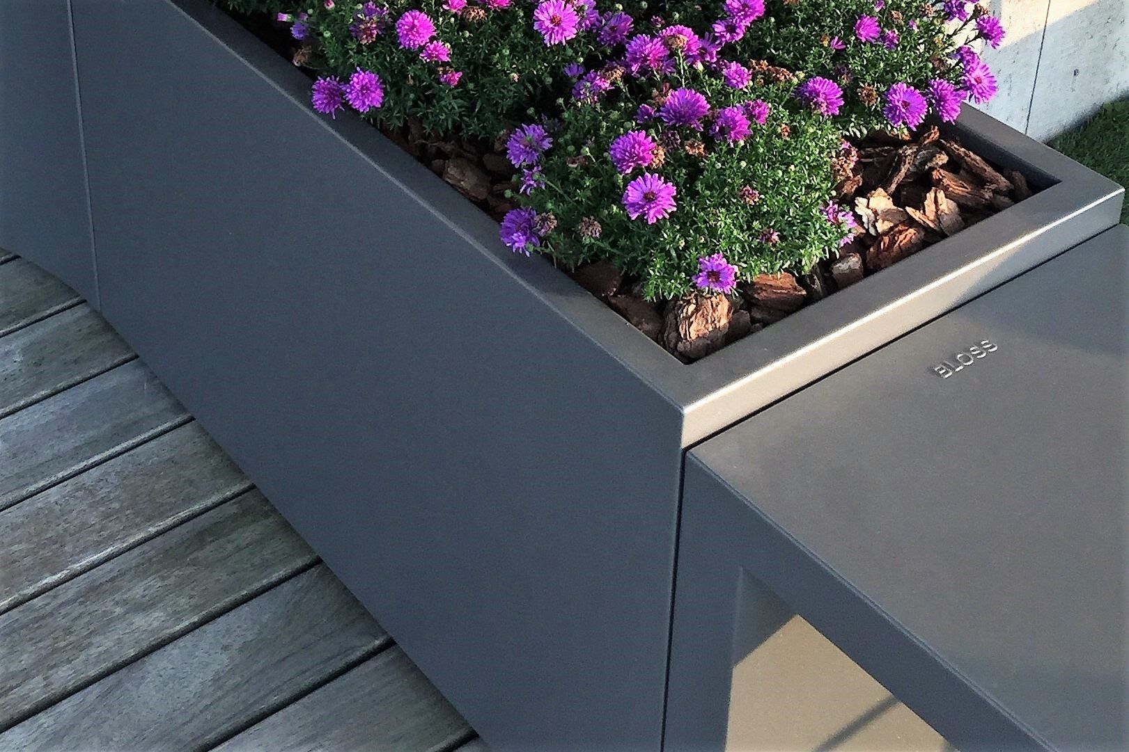 Stainless steel garden bench BRIDGE By BLOSS