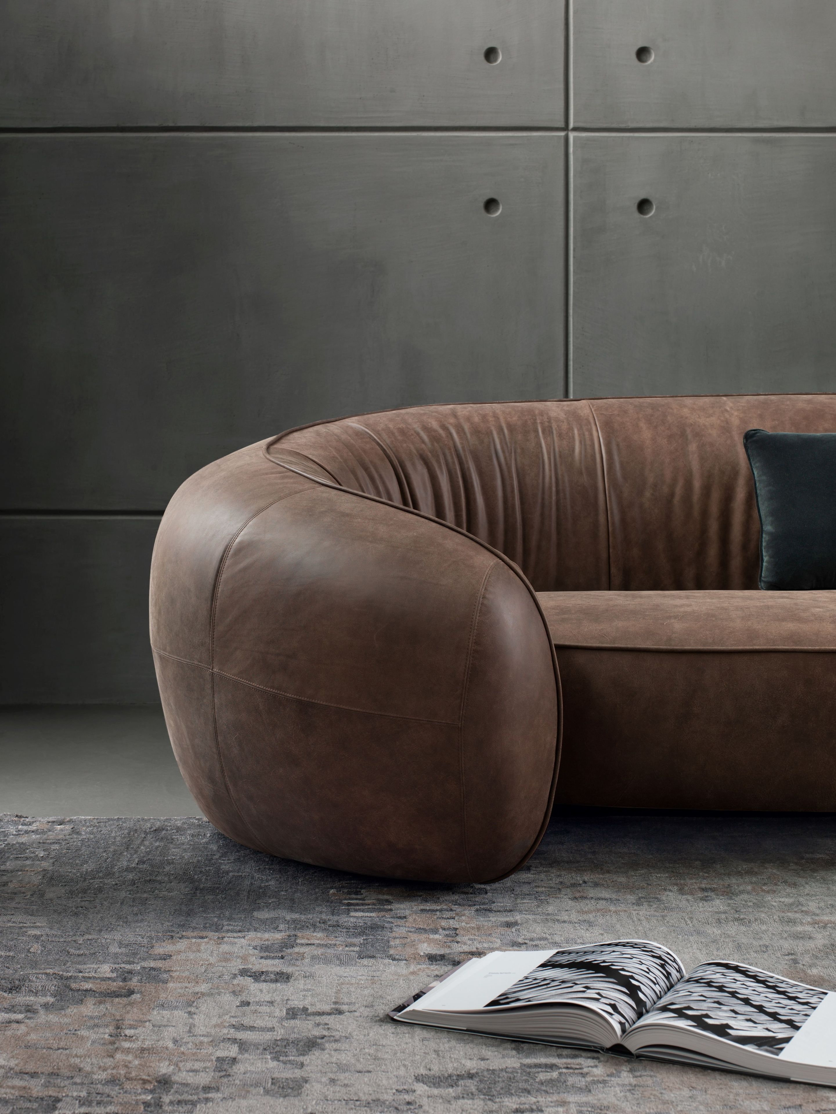 BRIDGE 3 seater curved leather sofa By GHIDINI1961 | design Stefano ...