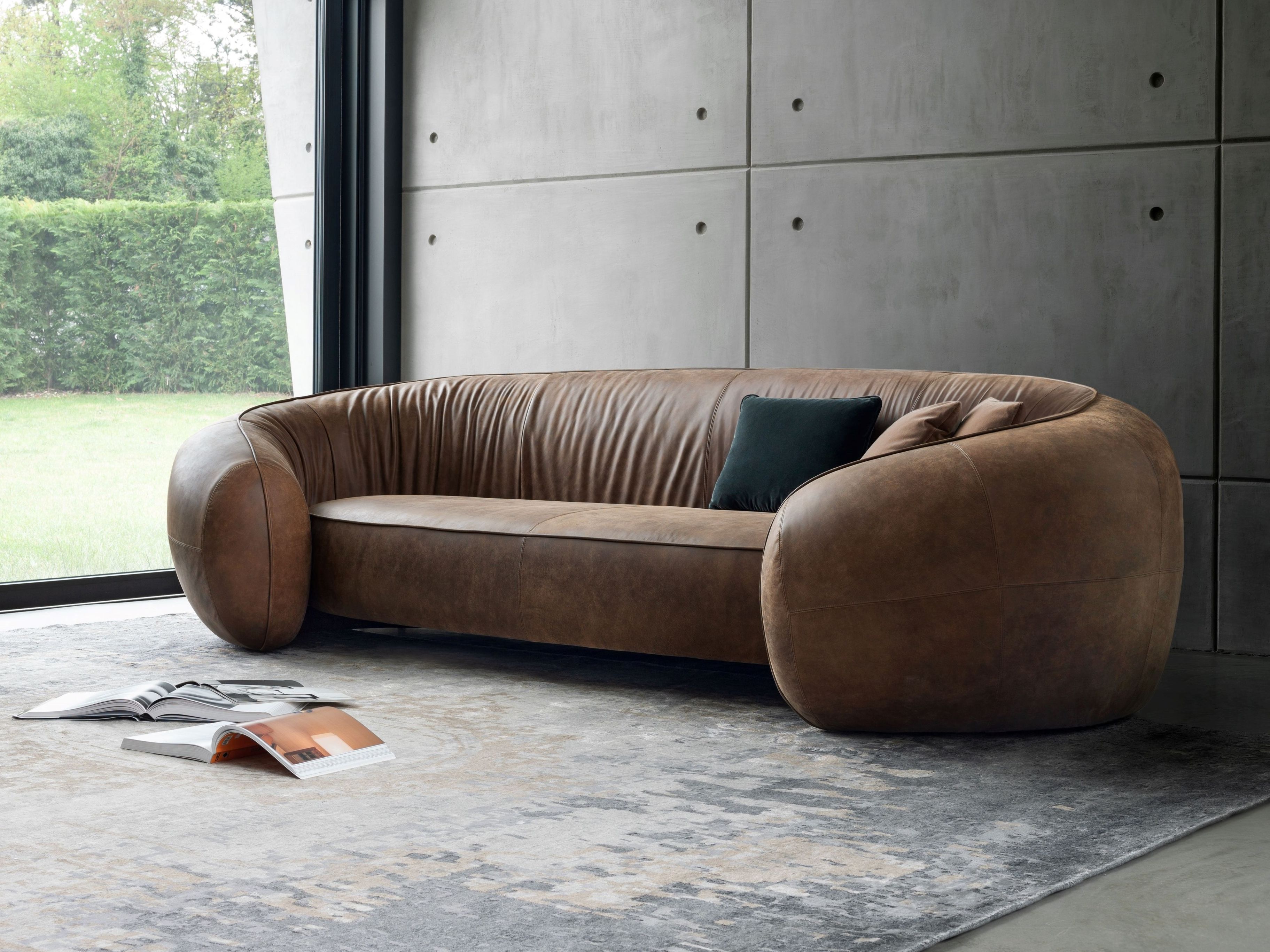 BRIDGE 3 seater curved leather sofa By GHIDINI1961 | design Stefano ...