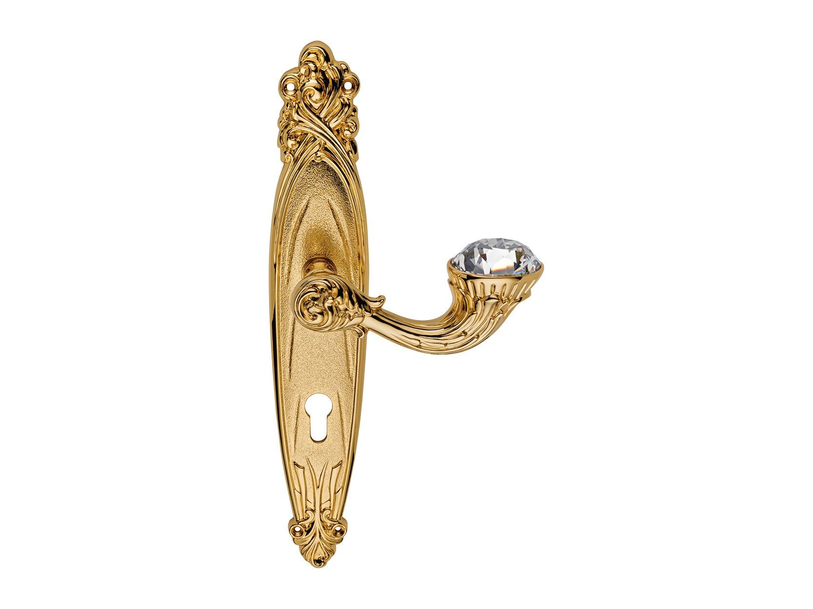 BRILLIANT DIAMOND Louis XIV brass door handle with Swarovski® Crystals ...