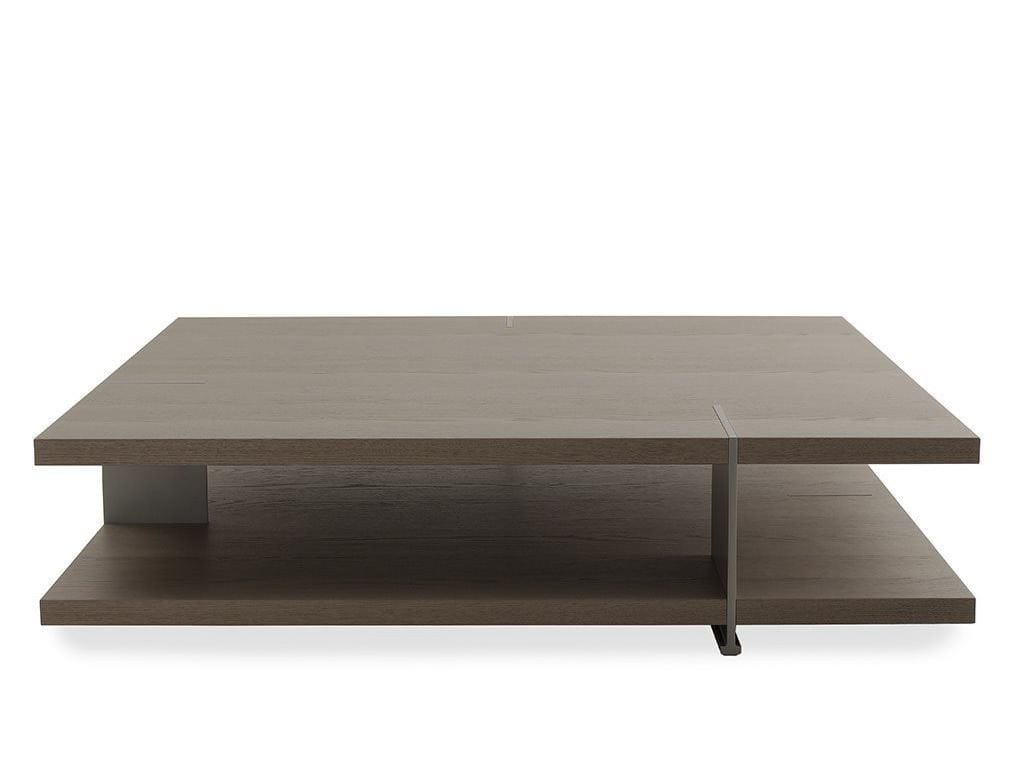 BRISTOL Low wood veneer coffee table with integrated magazine rack By ...