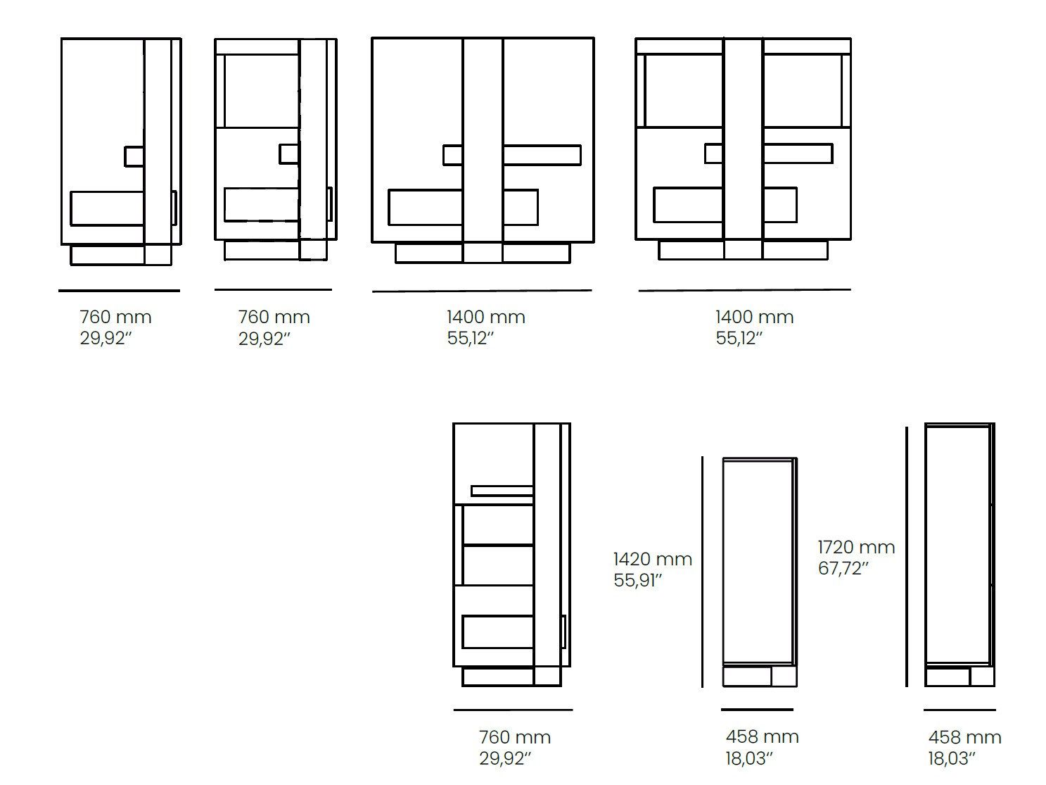 BRISTOL Highboard with doors By animovel | design Christophe Lecomte