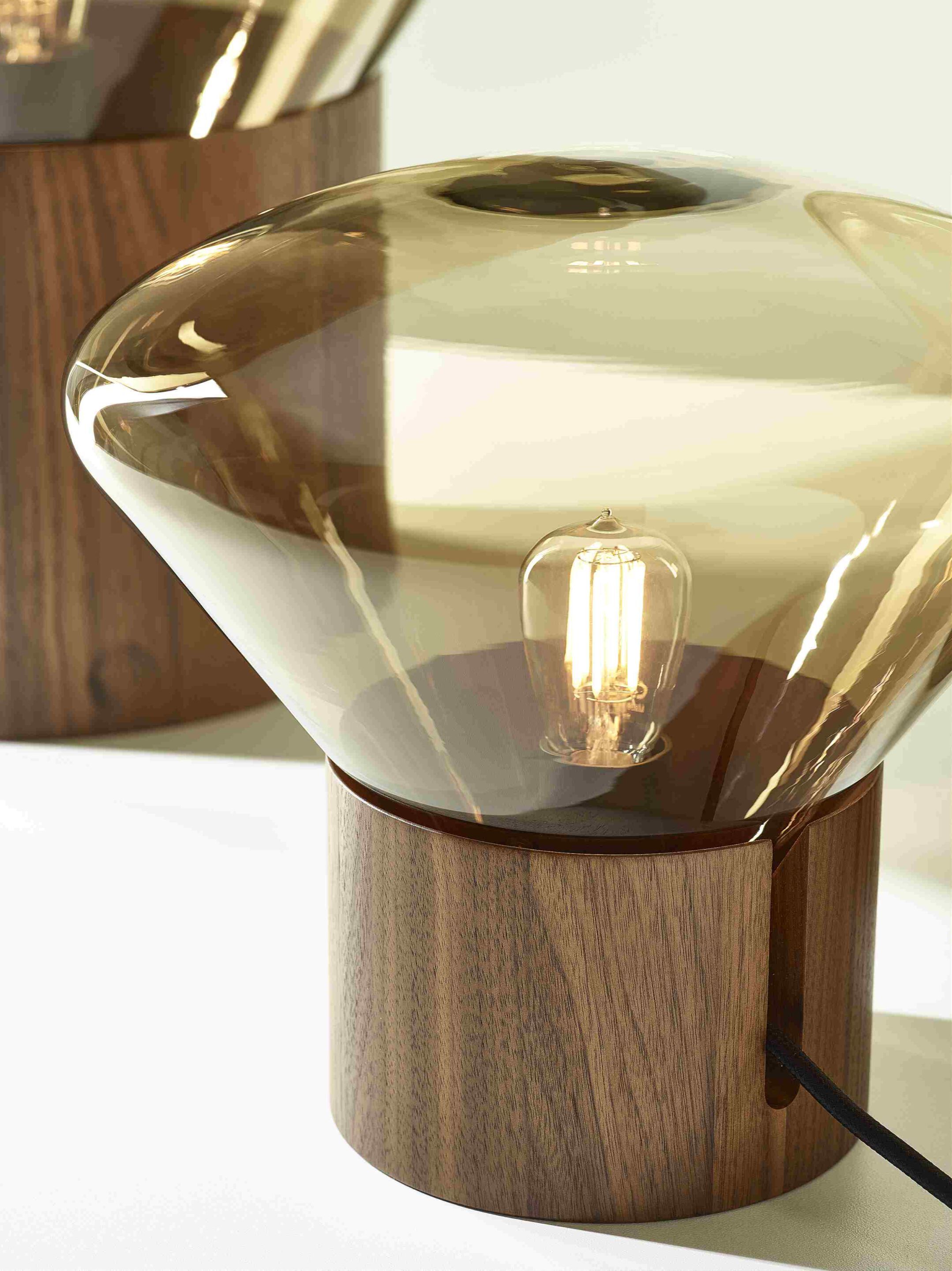 MUFFINS LED wood and glass table lamp By BROKIS