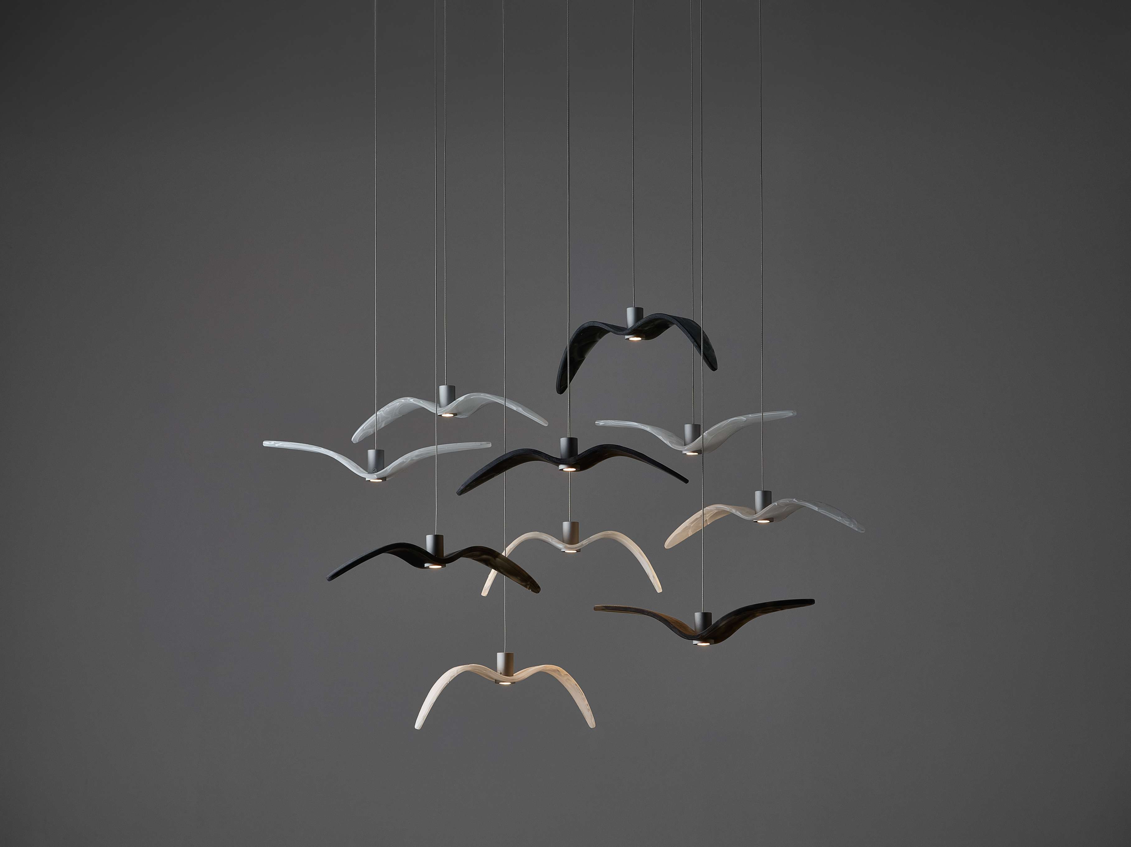 NIGHT BIRDS MINI LED glass pendant lamp By BROKIS