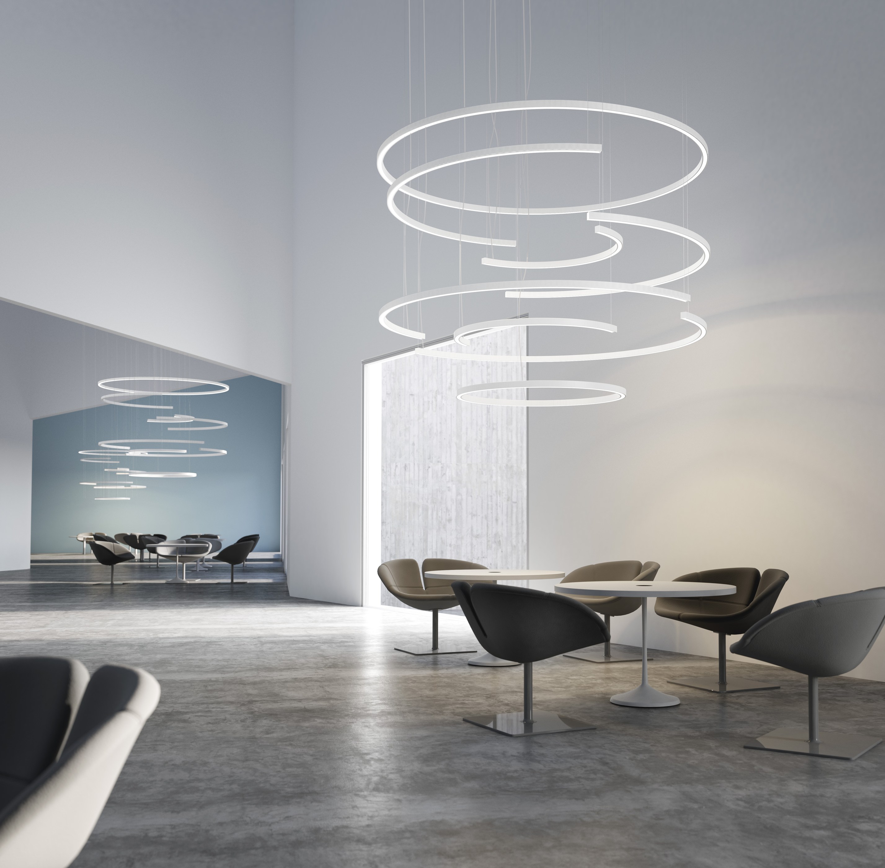 BROOKLYN ROUND | Pendant lamp LED extruded aluminium pendant lamp By ...
