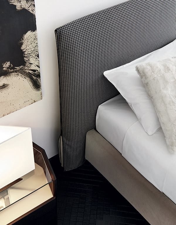 Upholstered double bed BRUCE By Poliform design Jean-Marie Massaud