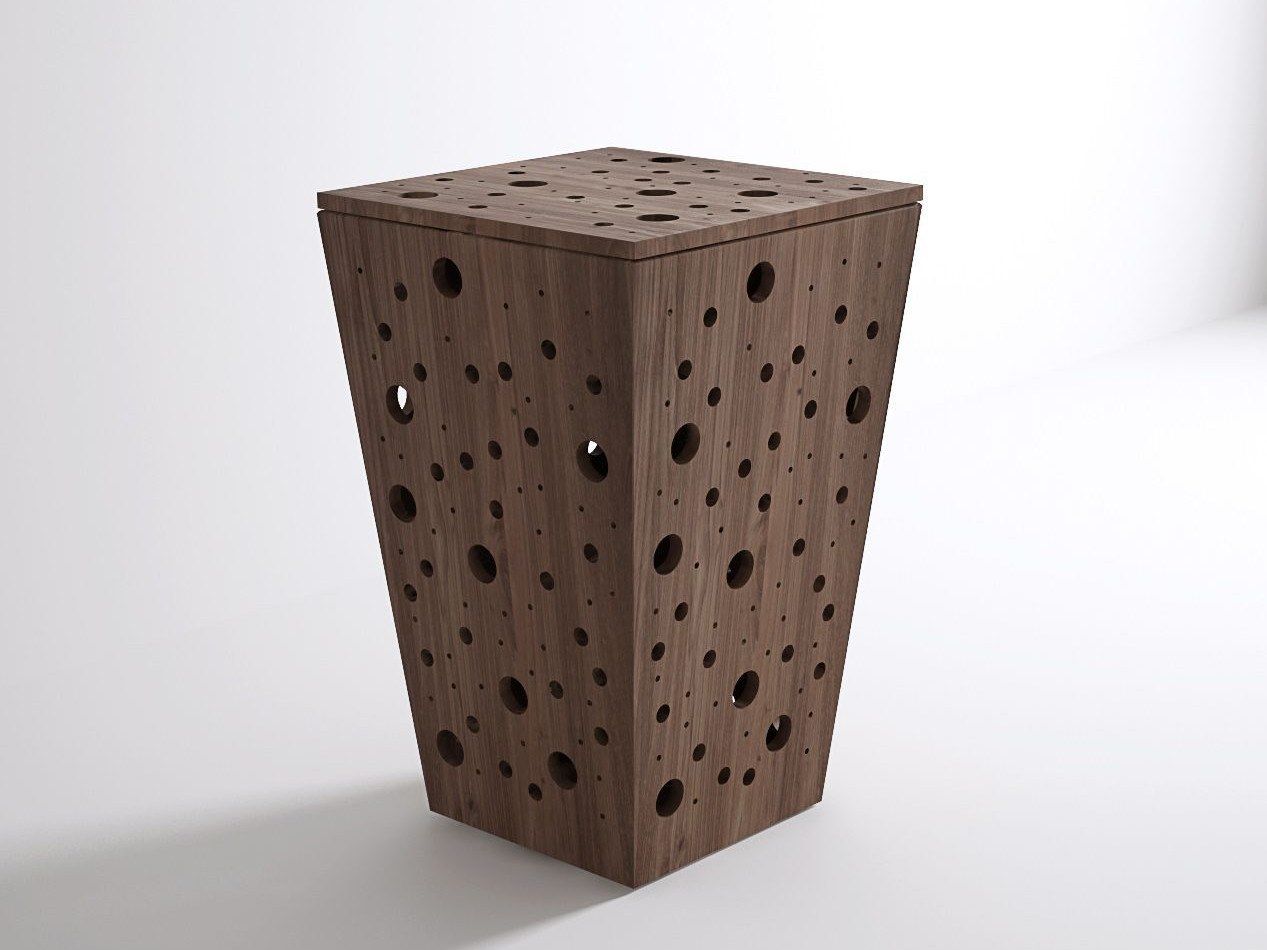 BUBBLE BATH Wooden laundry container By KARPENTER | design Hugues Revuelta