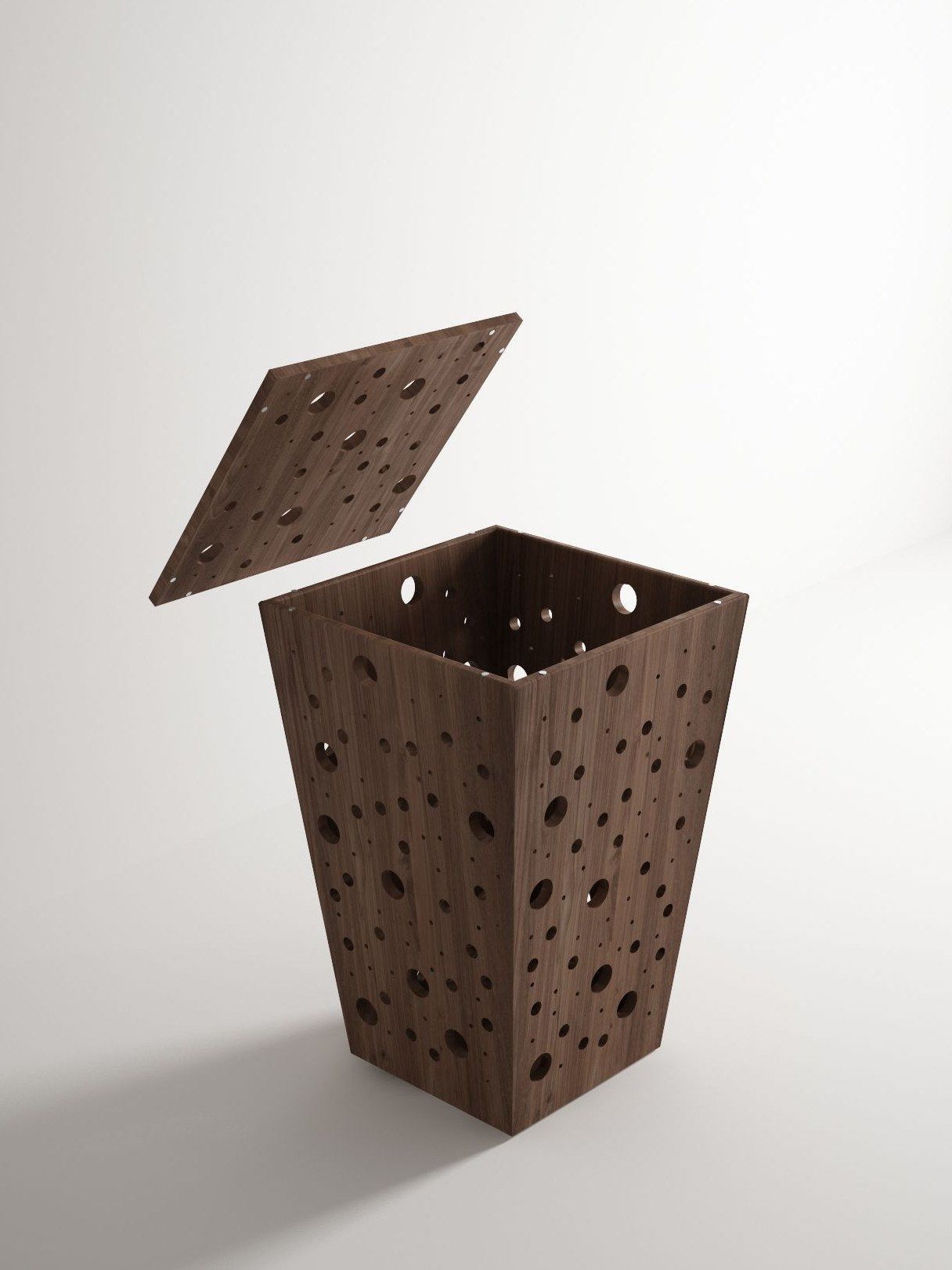 BUBBLE BATH Wooden laundry container By KARPENTER | design Hugues Revuelta