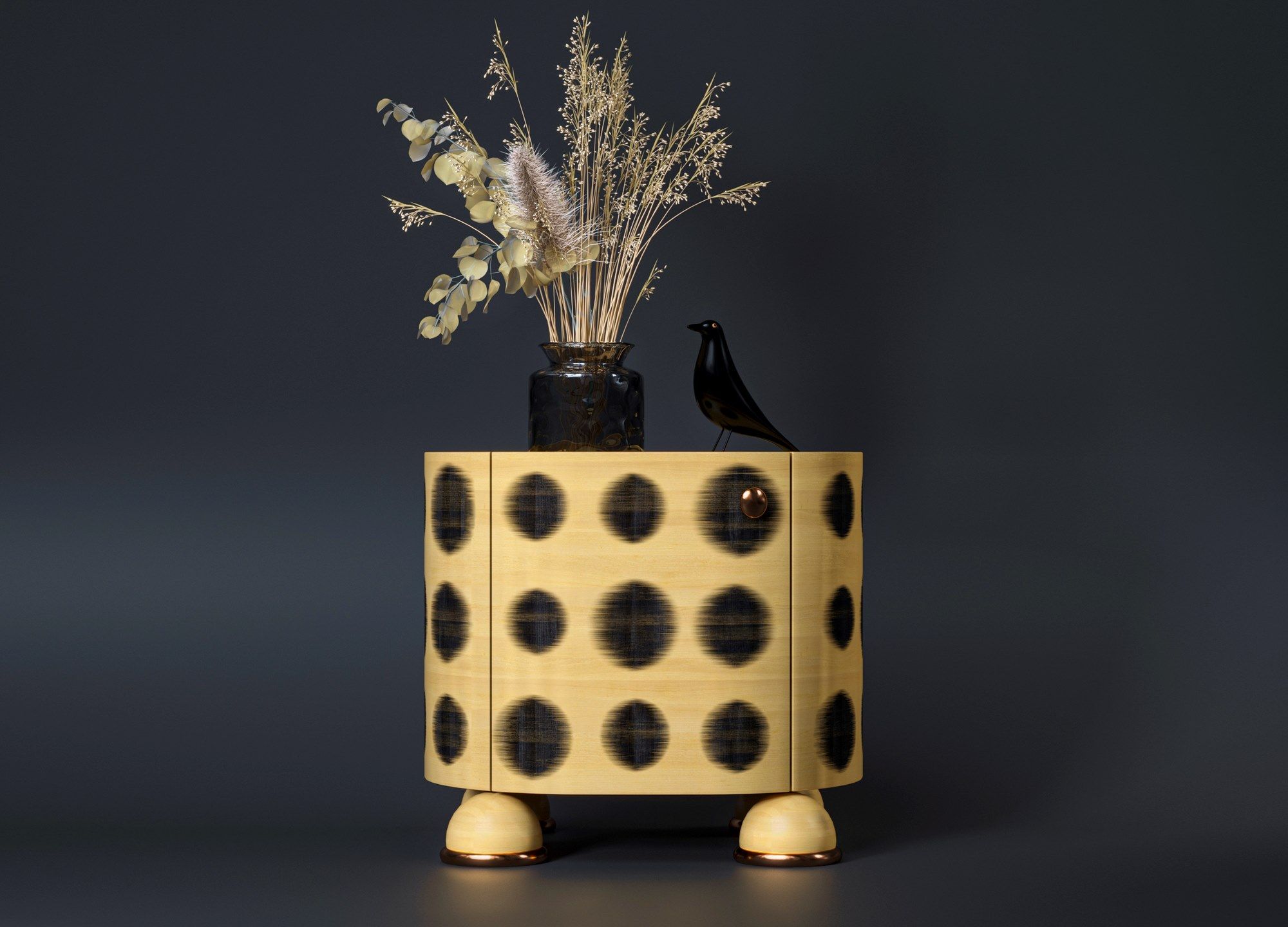 BUGS Oval wood veneer bedside table By Panoptikum Collections | design ...