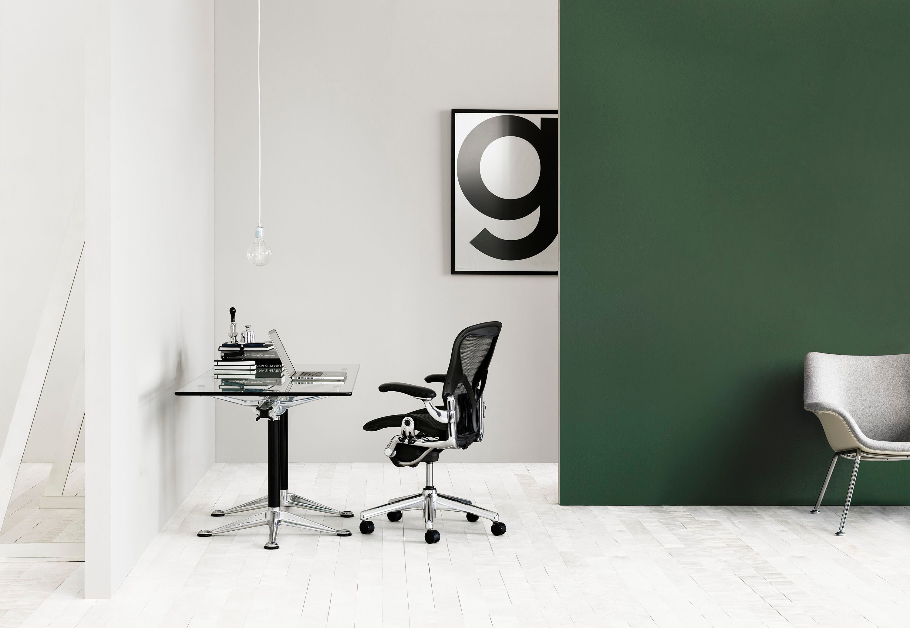 BURDICK Glass and aluminium office desk / meeting table By Herman ...