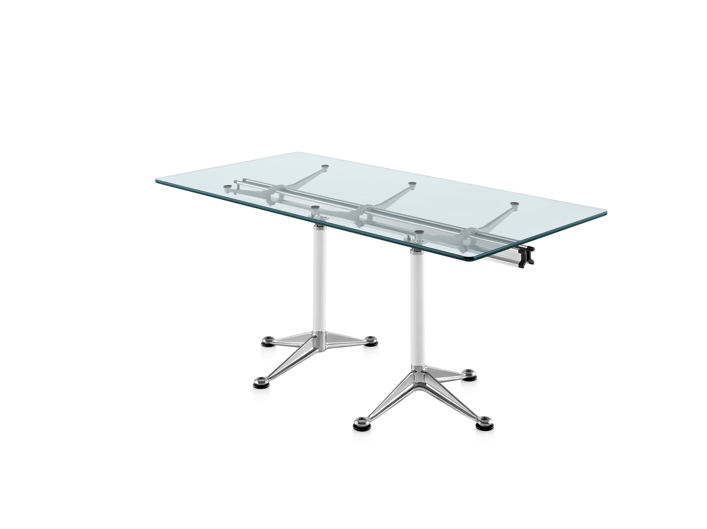 BURDICK Glass and aluminium office desk / meeting table By Herman ...