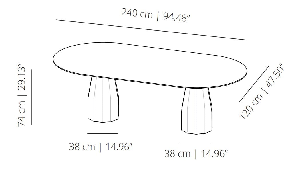 BURIN | Oval table Burin Collection By Viccarbe design Patricia Urquiola