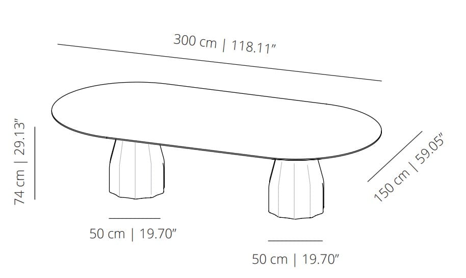 BURIN | Oval table Burin Collection By Viccarbe design Patricia Urquiola