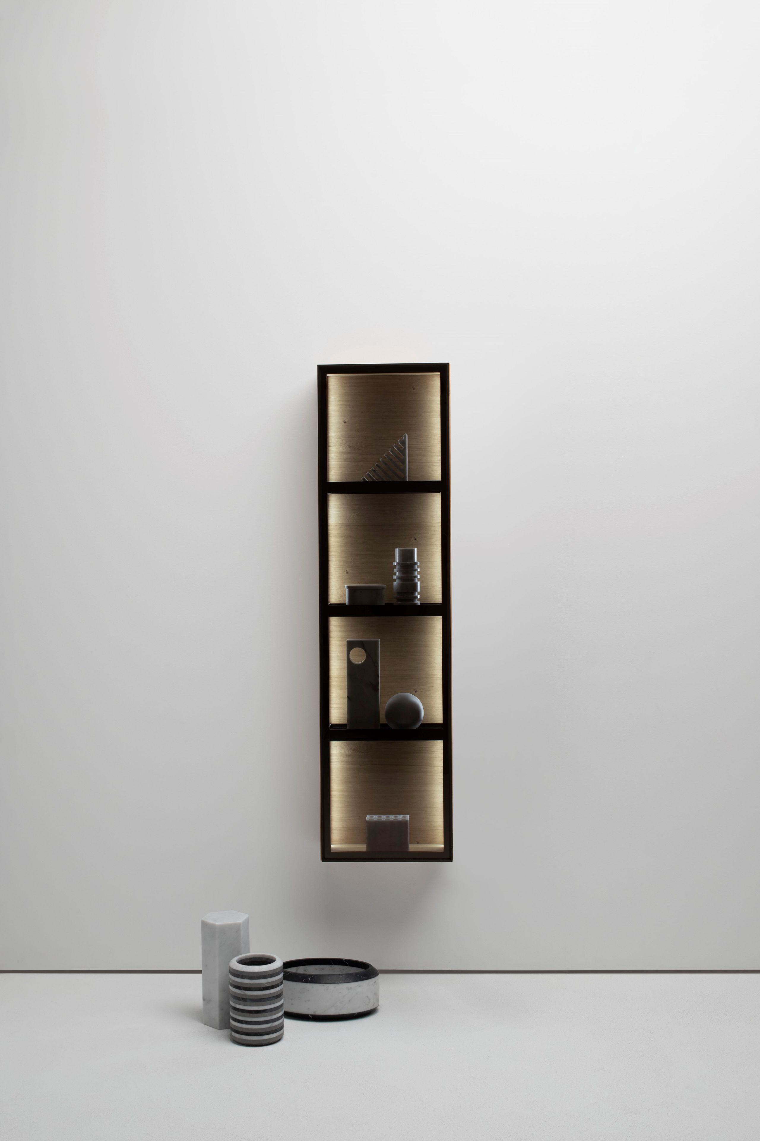 BUTLER Bathroom wardrobe in aluminum, glass and wood By FALPER | design ...