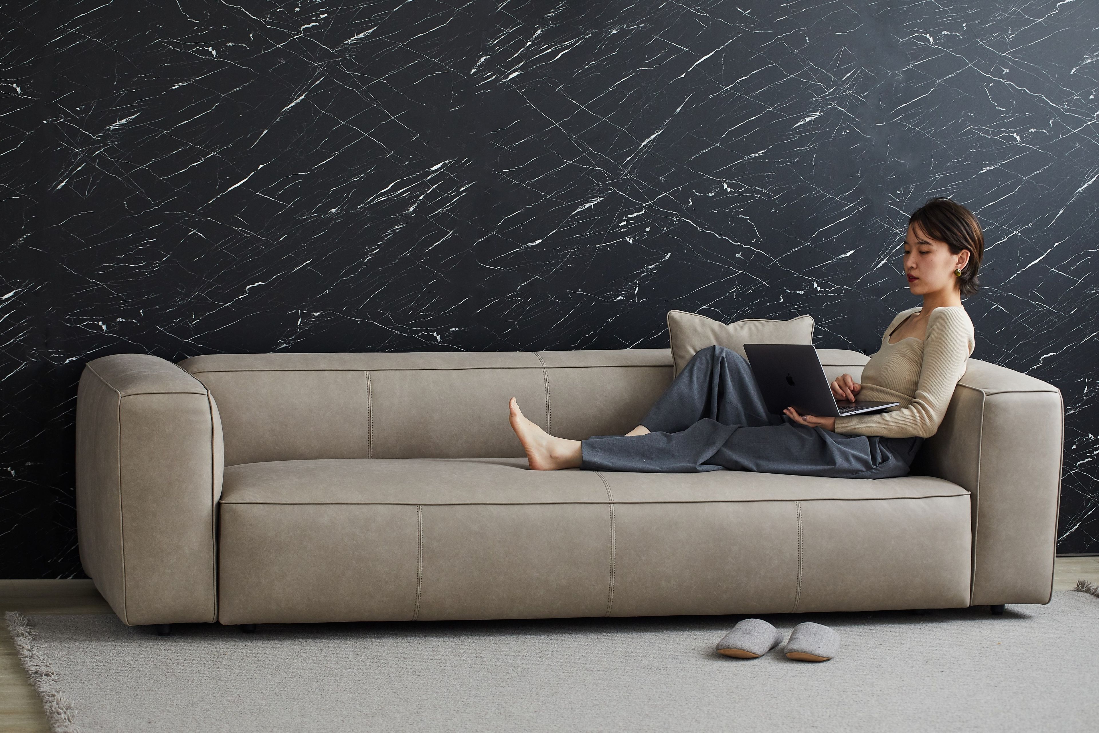 BUTTER | Leather sofa 3 seater leather sofa By grado design