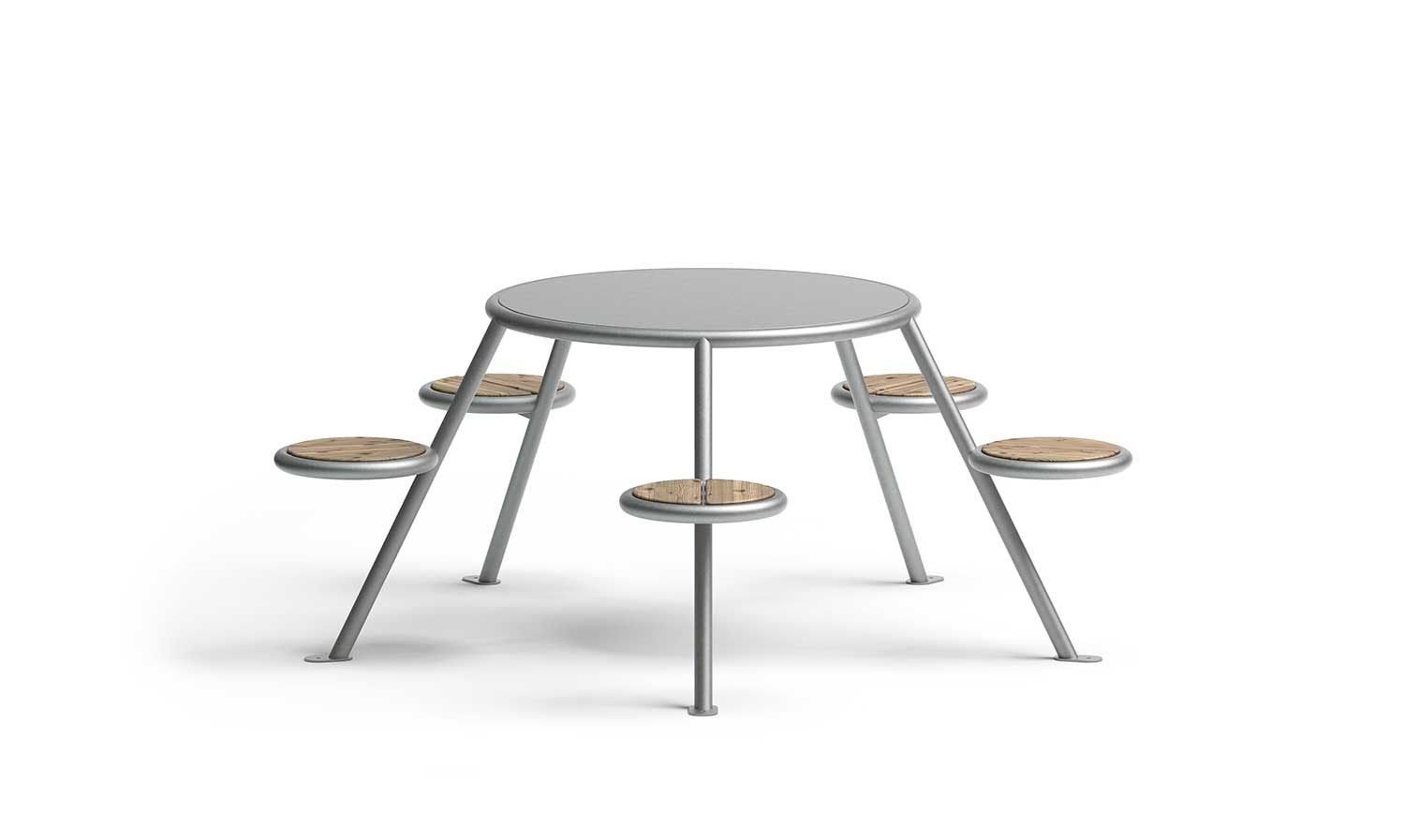 HPL Table for public areas with integrated seats BUZZ By VESTRE