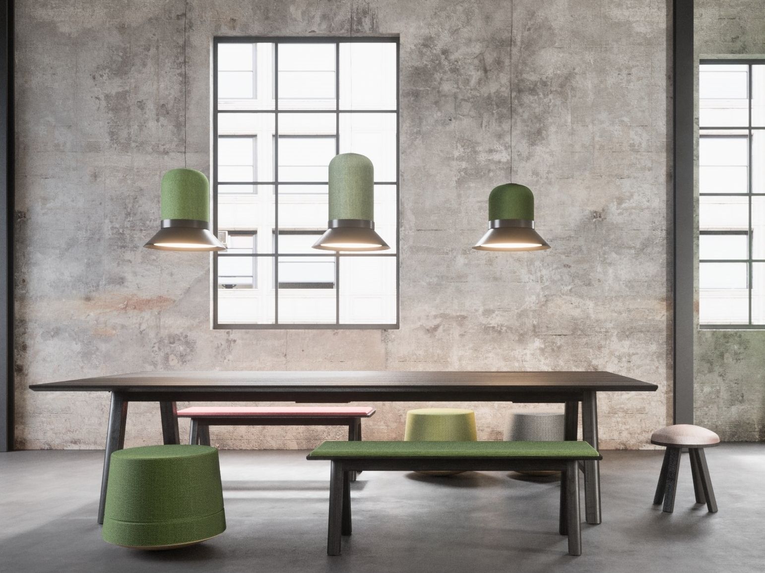 BuzziHat Sound-absorbing pendant lamp By BuzziSpace | design Alain Gilles