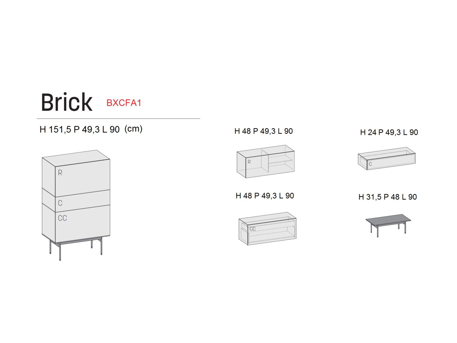 BRICK | Highboard with flap doors Brick Collection By Caccaro design ...